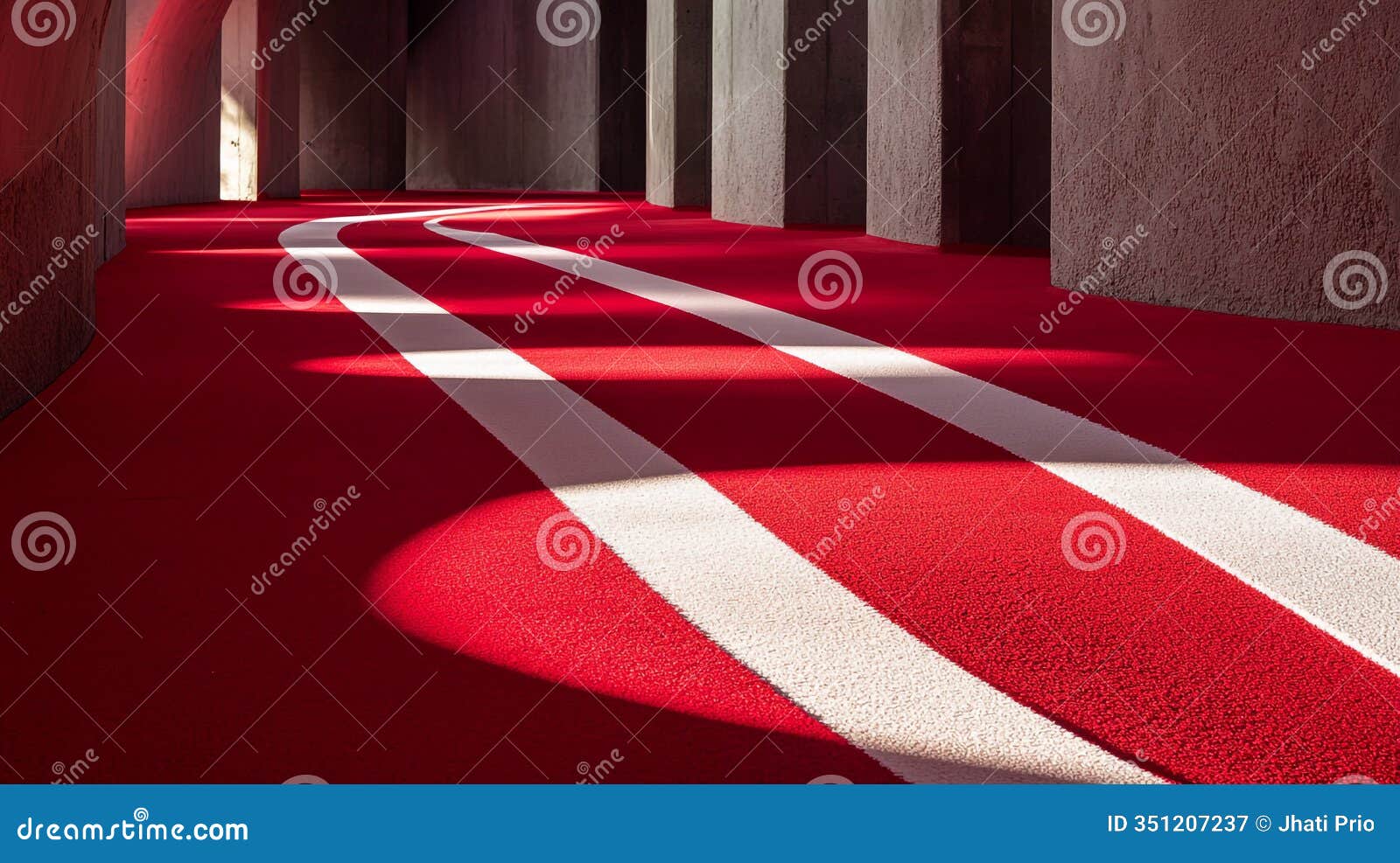 Curved Paths in a Modern Architectural Space with Contrasting Colors ...