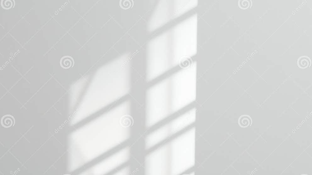 Soft Light Shadows from a Window Cast Onto a White Wall Stock ...
