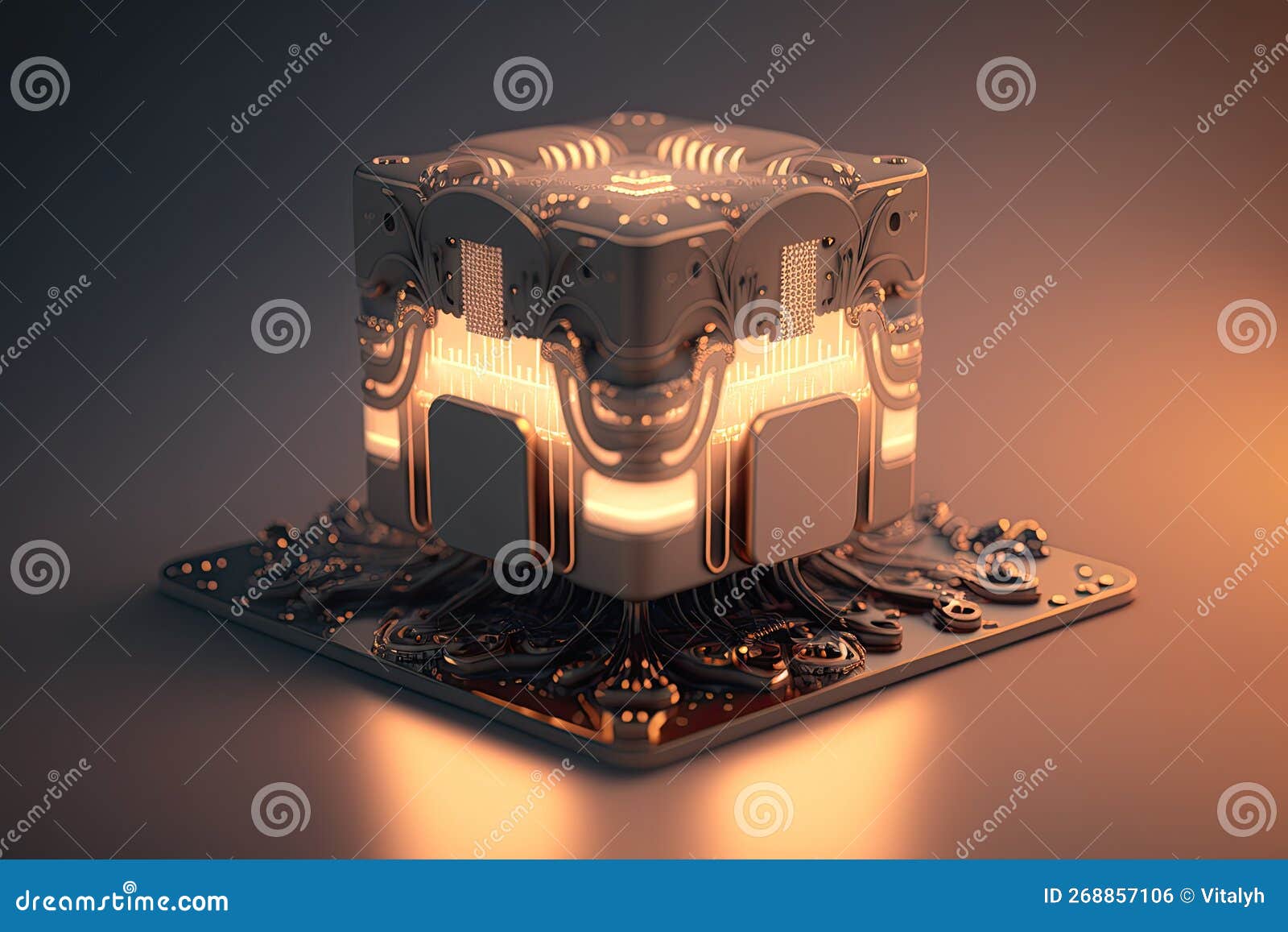 Soft Lighting CPU on the Motherboard Stock Illustration - Illustration ...