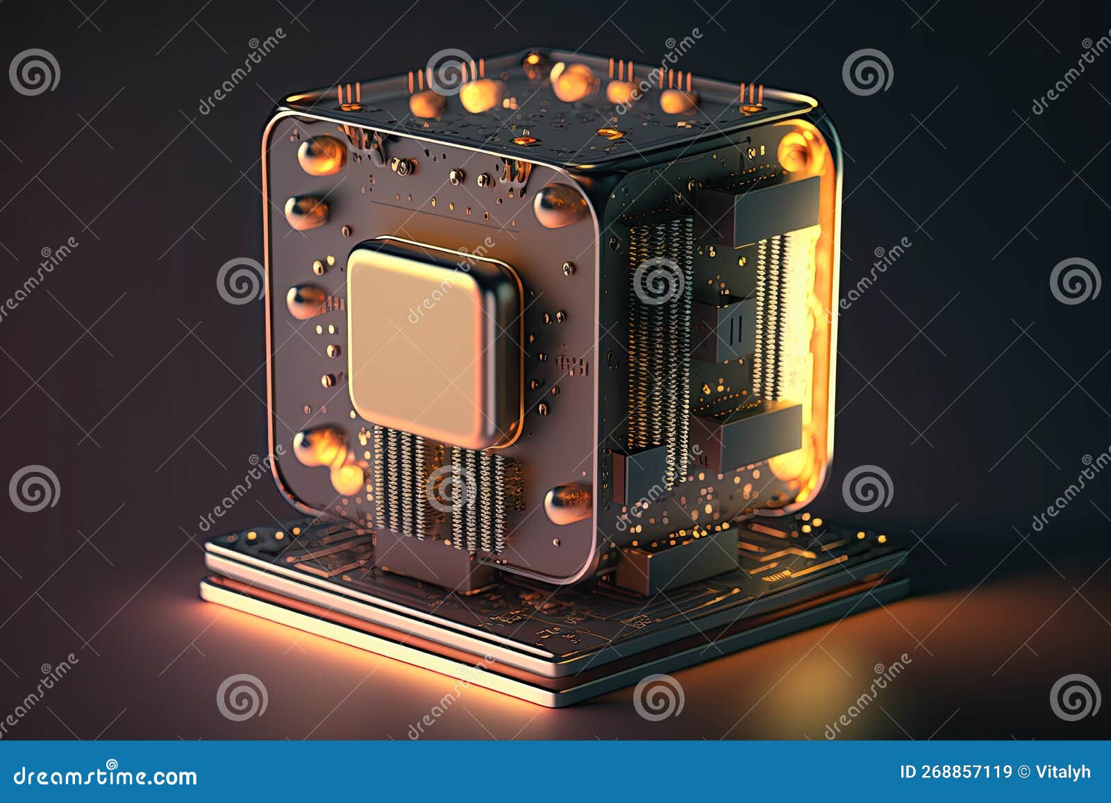 Soft Lighting CPU on the Motherboard Stock Illustration - Illustration ...