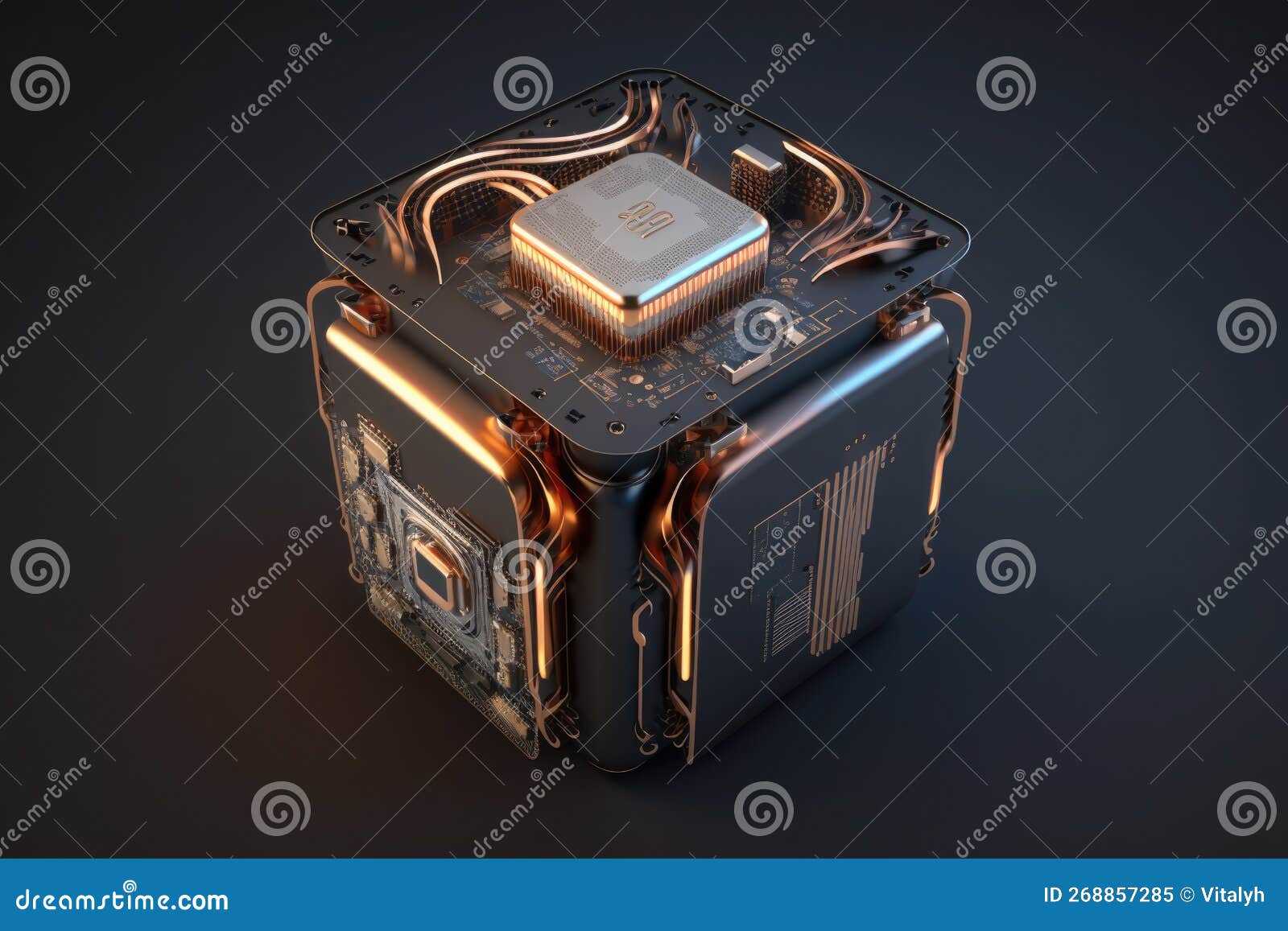 Soft Lighting CPU on the Motherboard Stock Illustration - Illustration ...