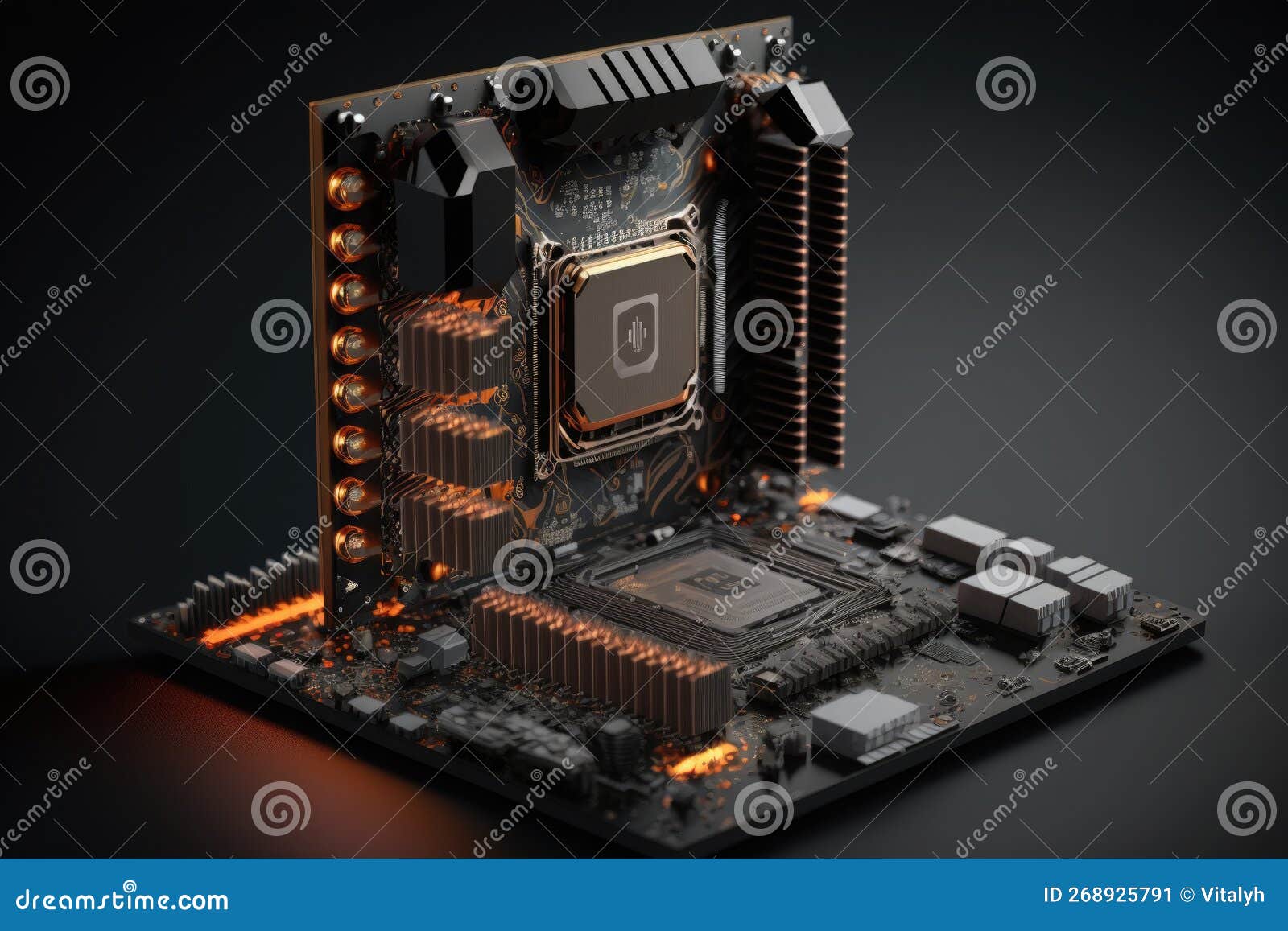 Soft Lighting Motherboard with Big CPU, Generative AI Technology ...