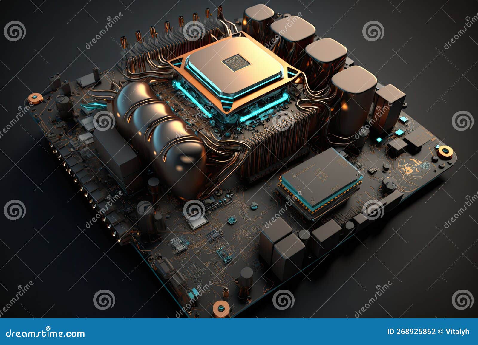 Soft Lighting Motherboard with Big CPU, Generative AI Technology ...