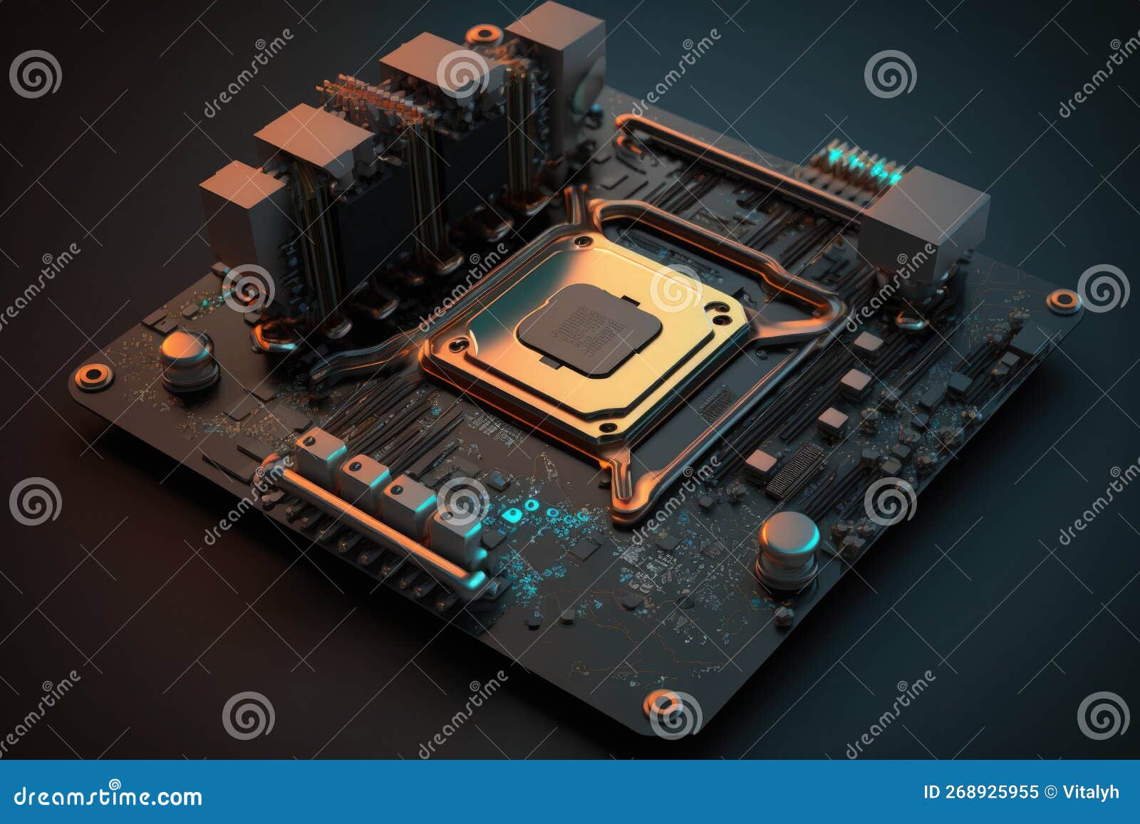 Soft Lighting Motherboard with Big CPU, Generative AI Technology ...