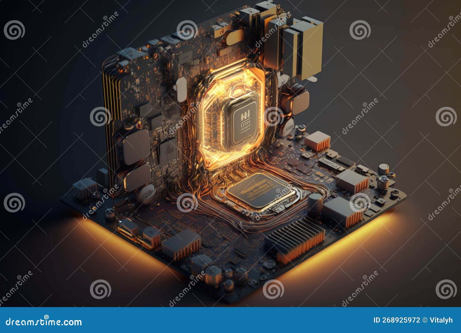 Soft Lighting Motherboard with Big CPU, Generative AI Technology ...