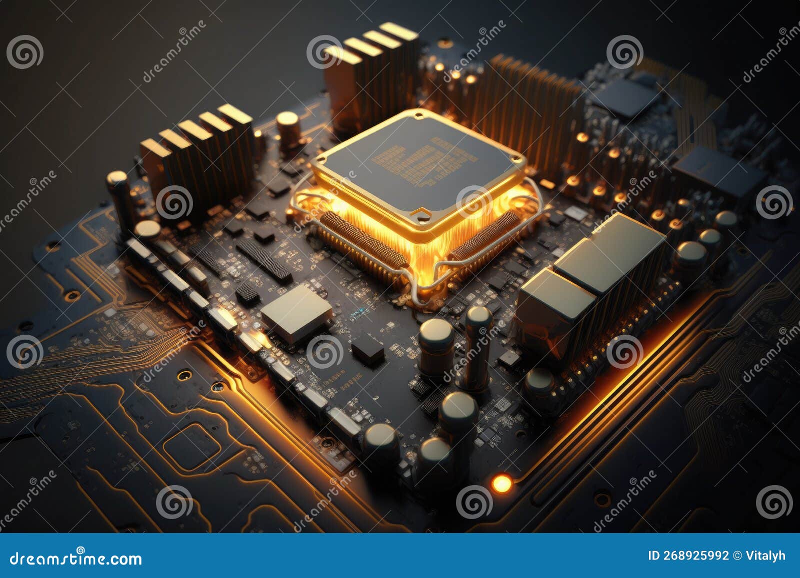 Soft Lighting Motherboard with Big CPU, Generative AI Technology ...