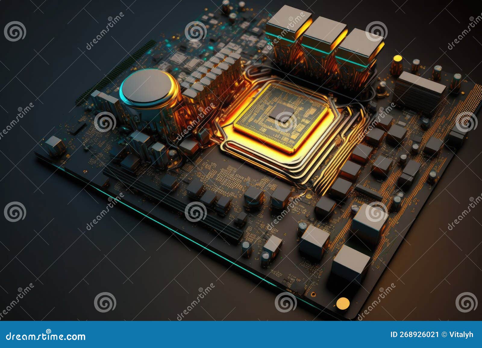 Soft Lighting Motherboard with Big CPU, Generative AI Technology ...