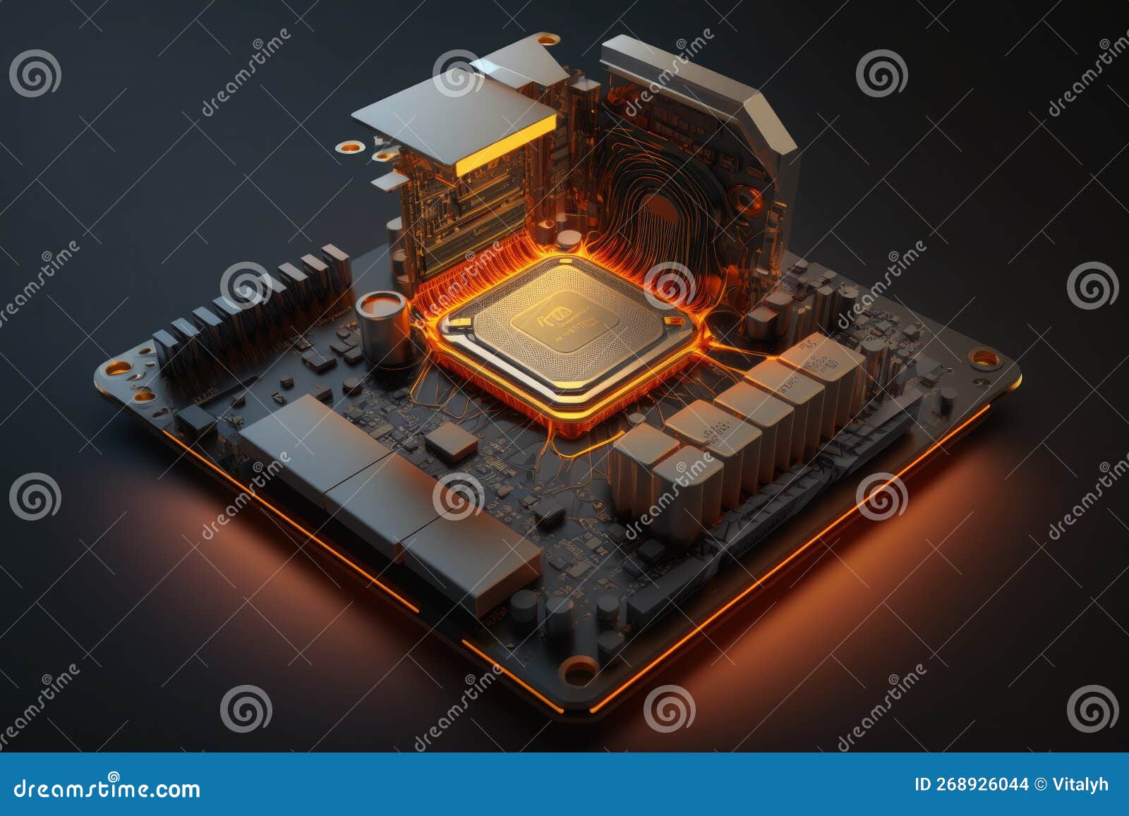 Soft Lighting Motherboard with Big CPU, Generative AI Technology ...