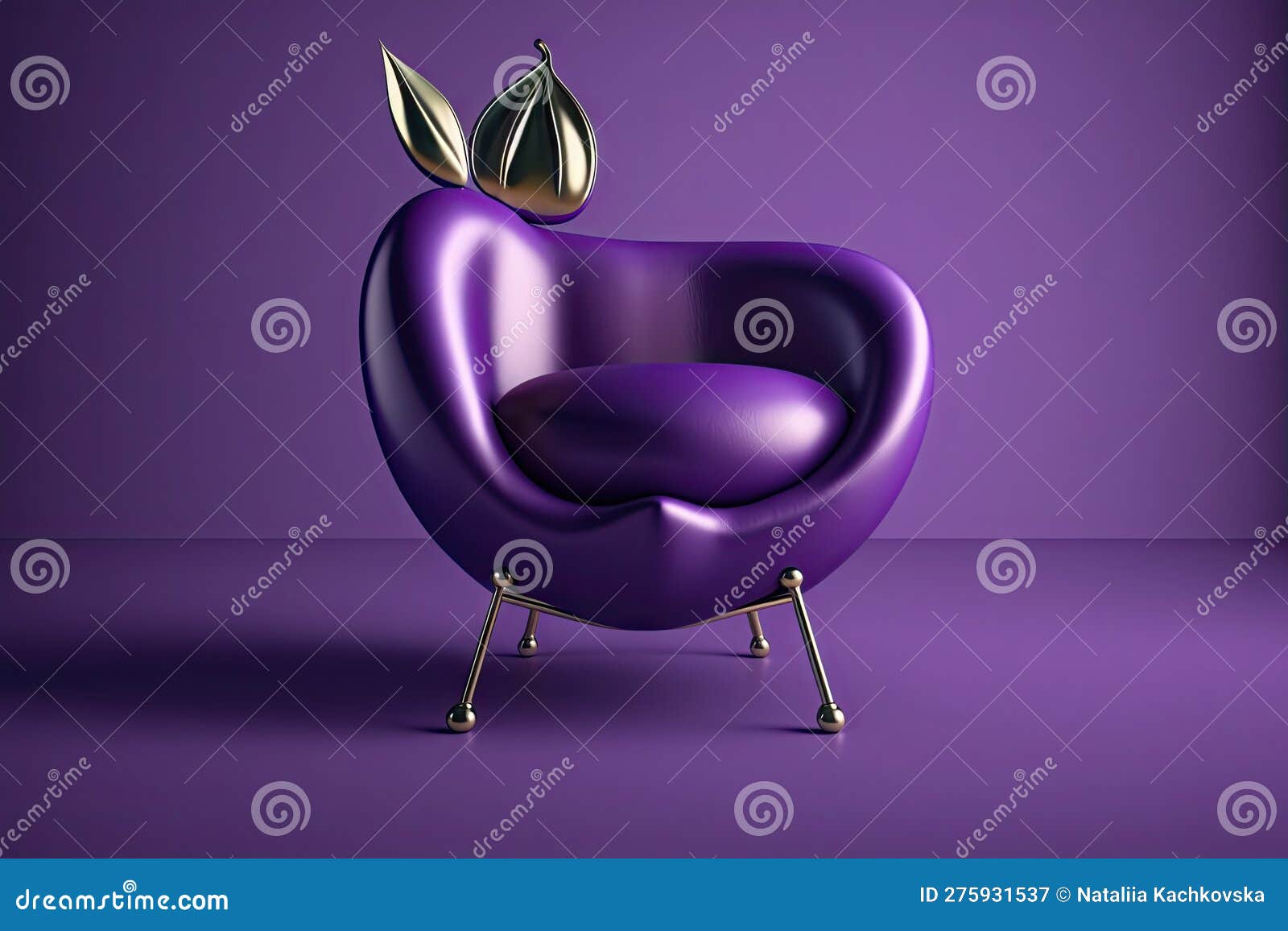 Soft Lounge Chair in the Plum Shape Stock Illustration - Illustration ...
