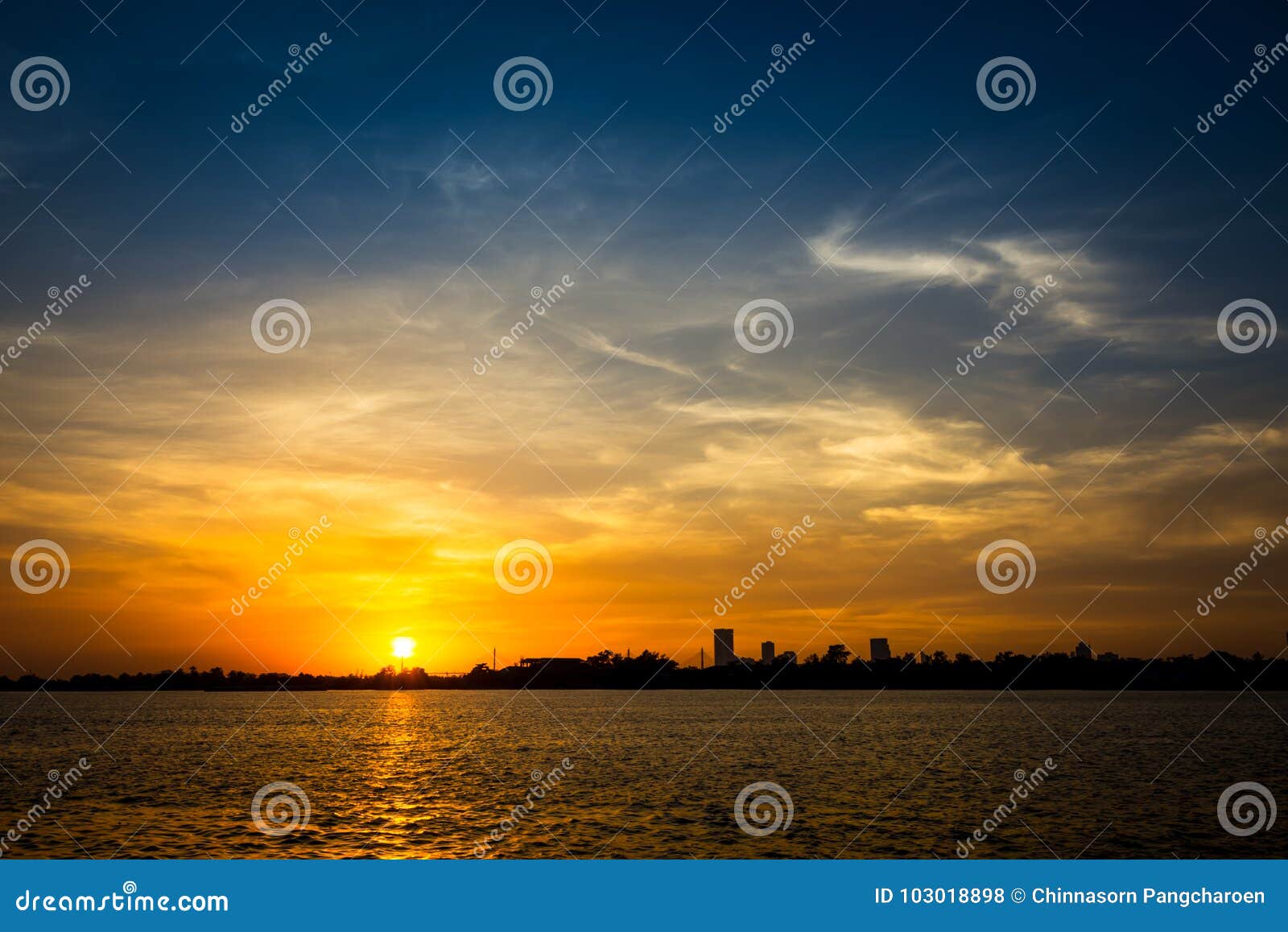 Sunset at riverside stock photo. Image of view, natural - 103018898