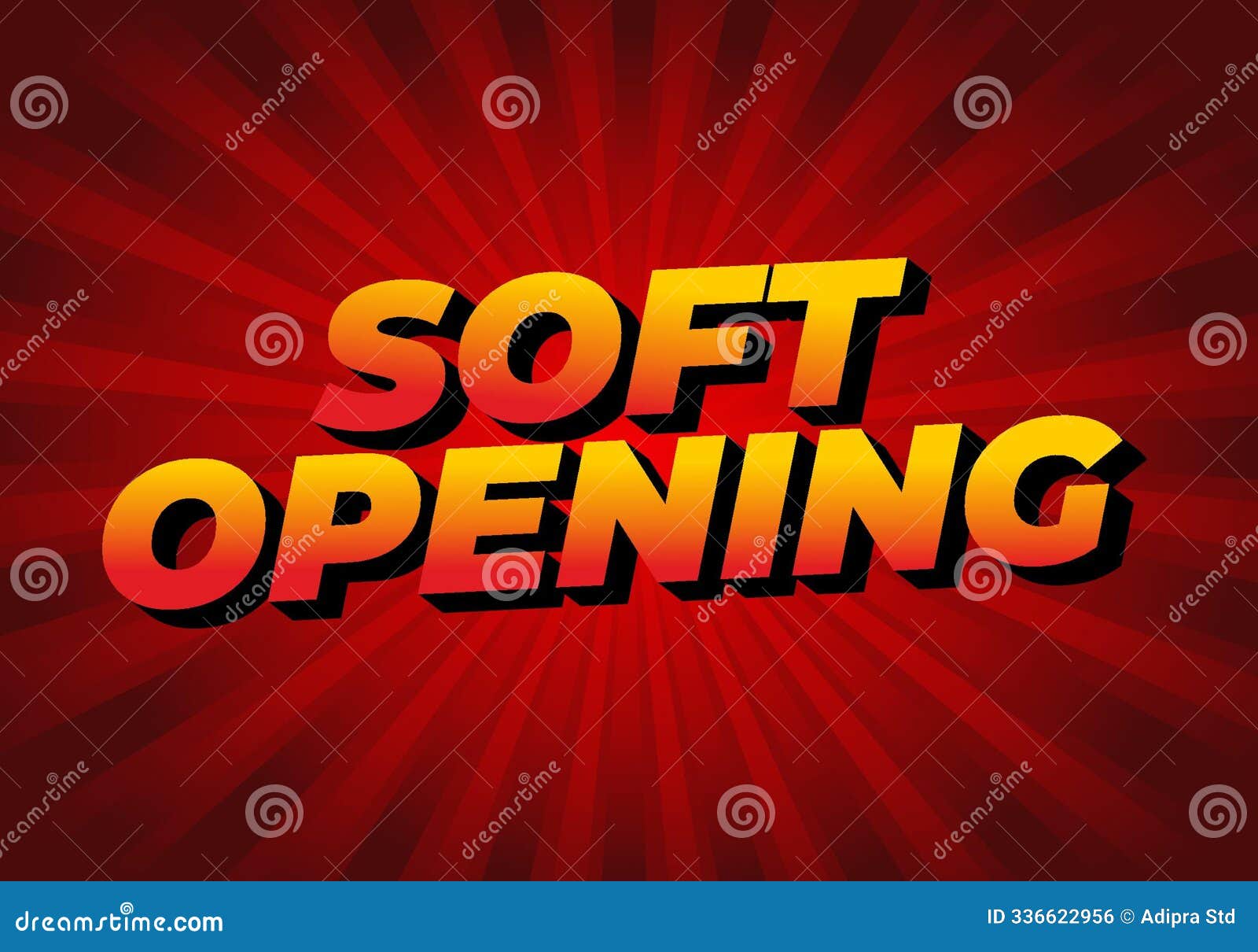 Soft Opening. Text Effect for Digital Ads with 3D Style Stock ...