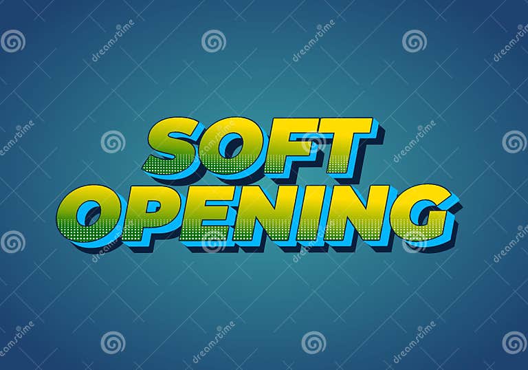 Soft Opening. Text Effect for Digital Ads with 3D Style Stock ...