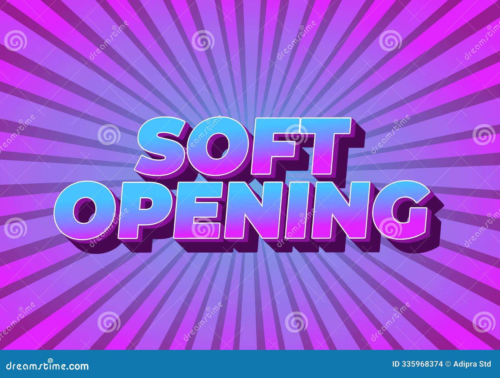 Soft Opening. Text Effect for Digital Ads with 3D Style Stock ...