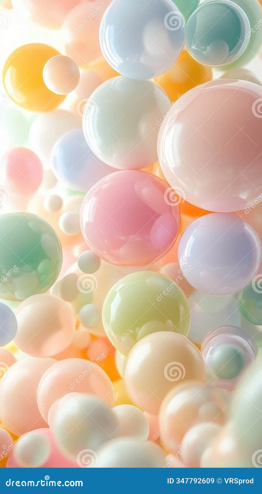 Soft Pastel Bubbles Floating in a Dreamy Background Stock Image - Image ...