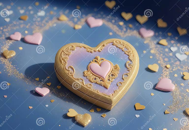 A Soft, Pastel-colored Background with Delicate Heart-shaped Patterns ...