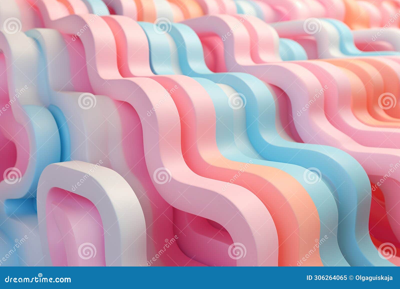 Soft Pastel 3D Waves in a Rhythmic Pattern, Perfect for Backgrounds ...