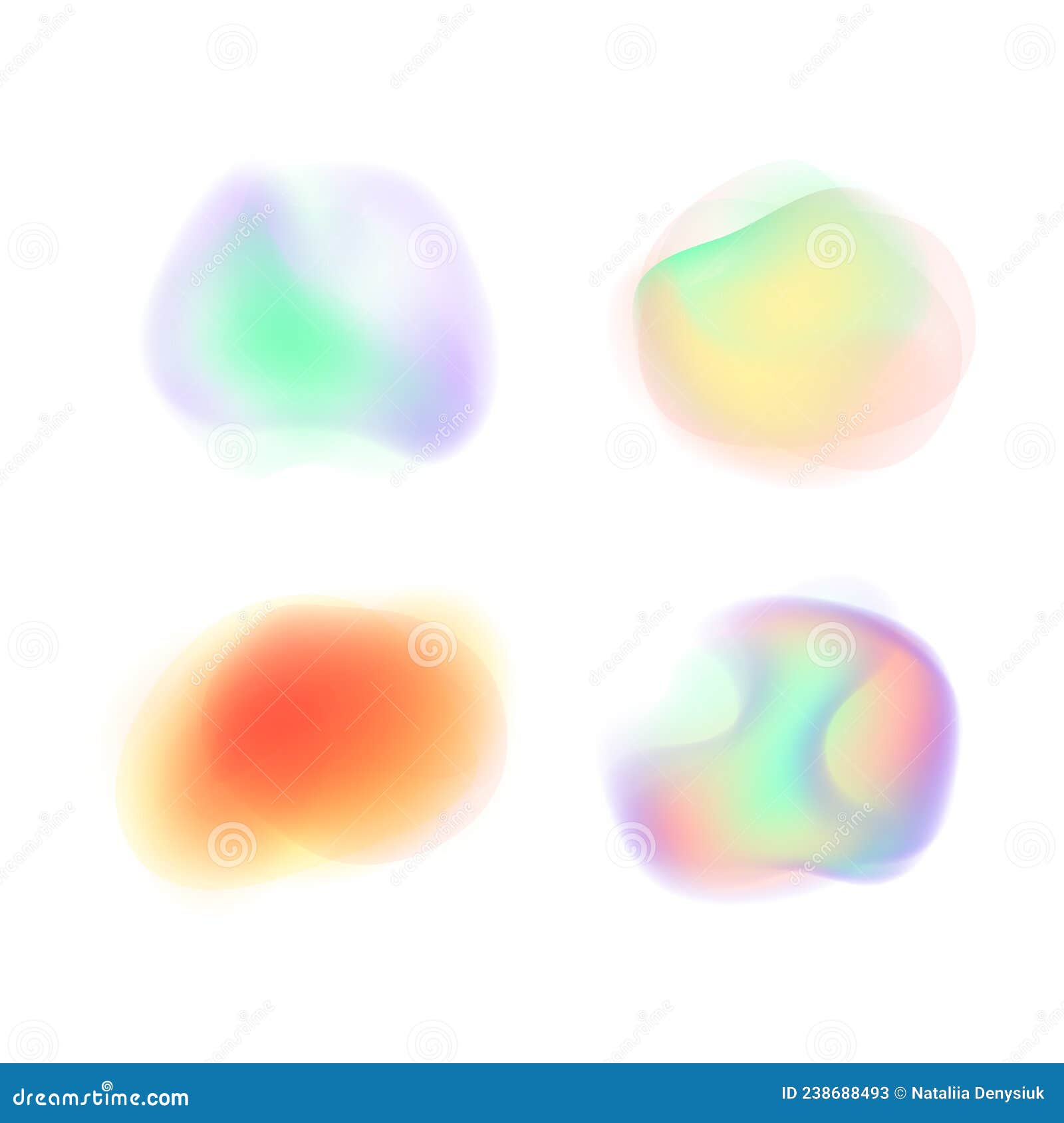 4 Soft Patel Vector Gradient Shapes Stock Vector - Illustration of ...