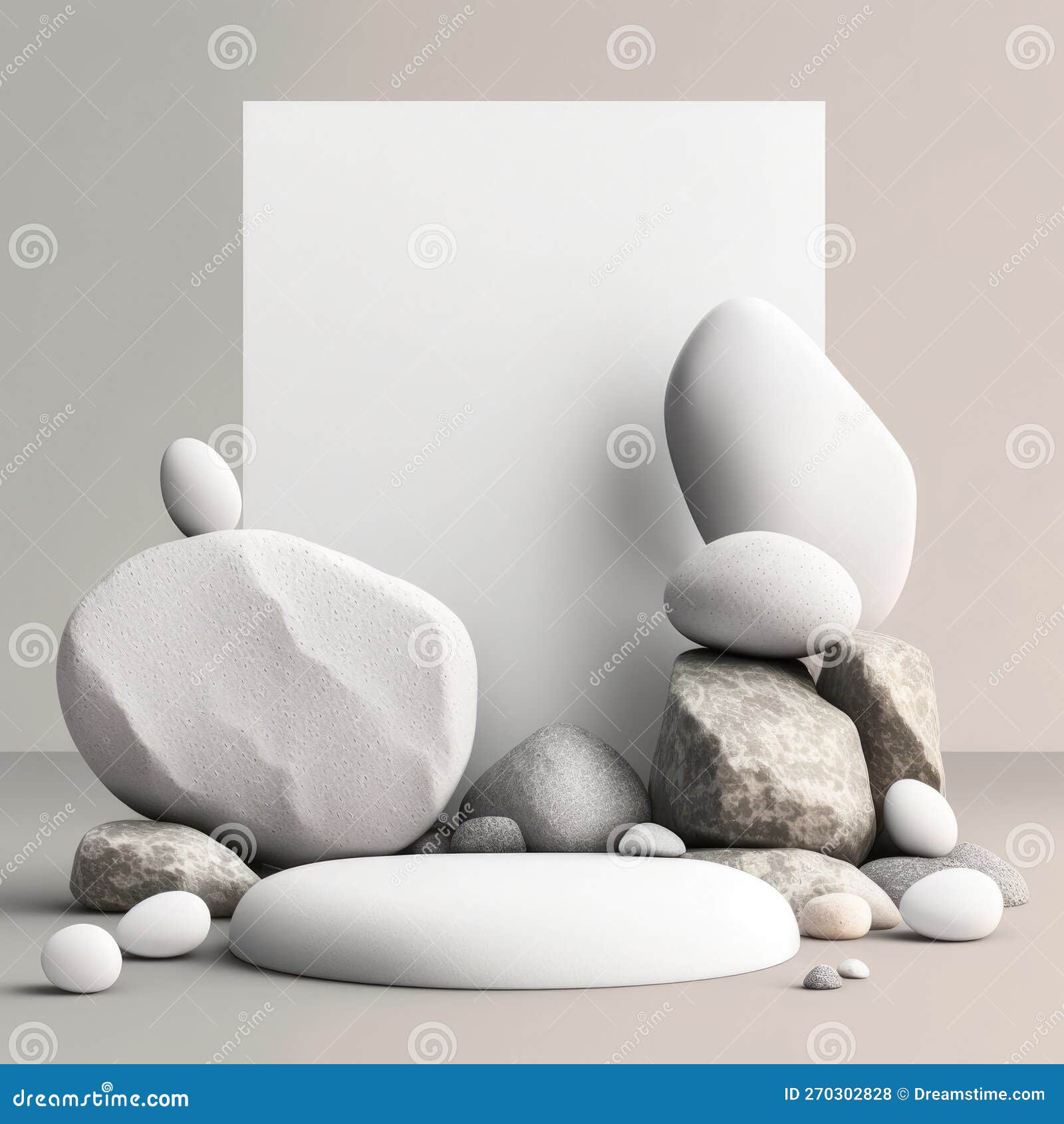Soft Pebbles and Rocks Podium, Empty Showcase for Packaging Product ...