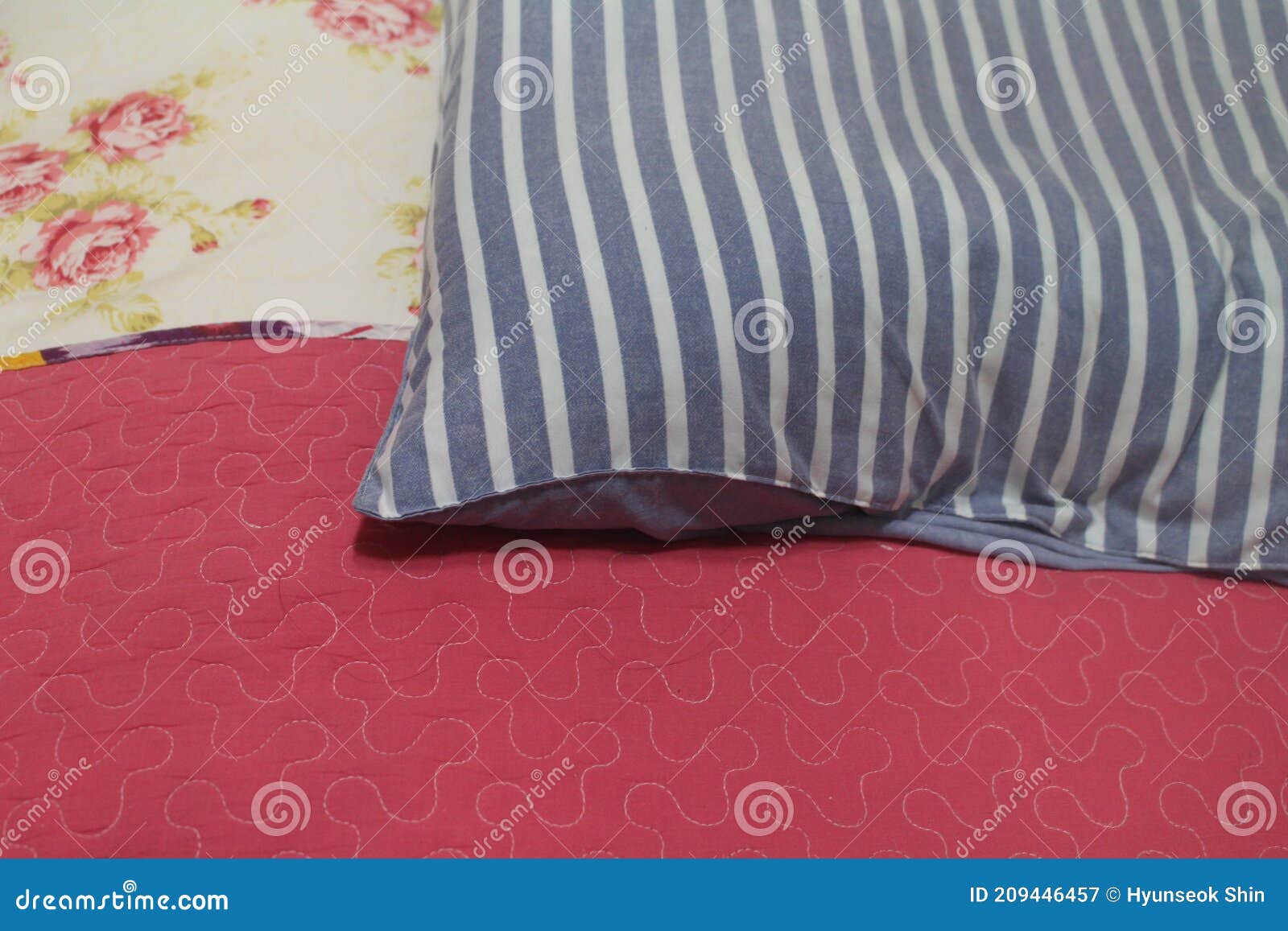 Soft Pillows on Comfortable Bed, Top View Stock Image - Image of rest ...