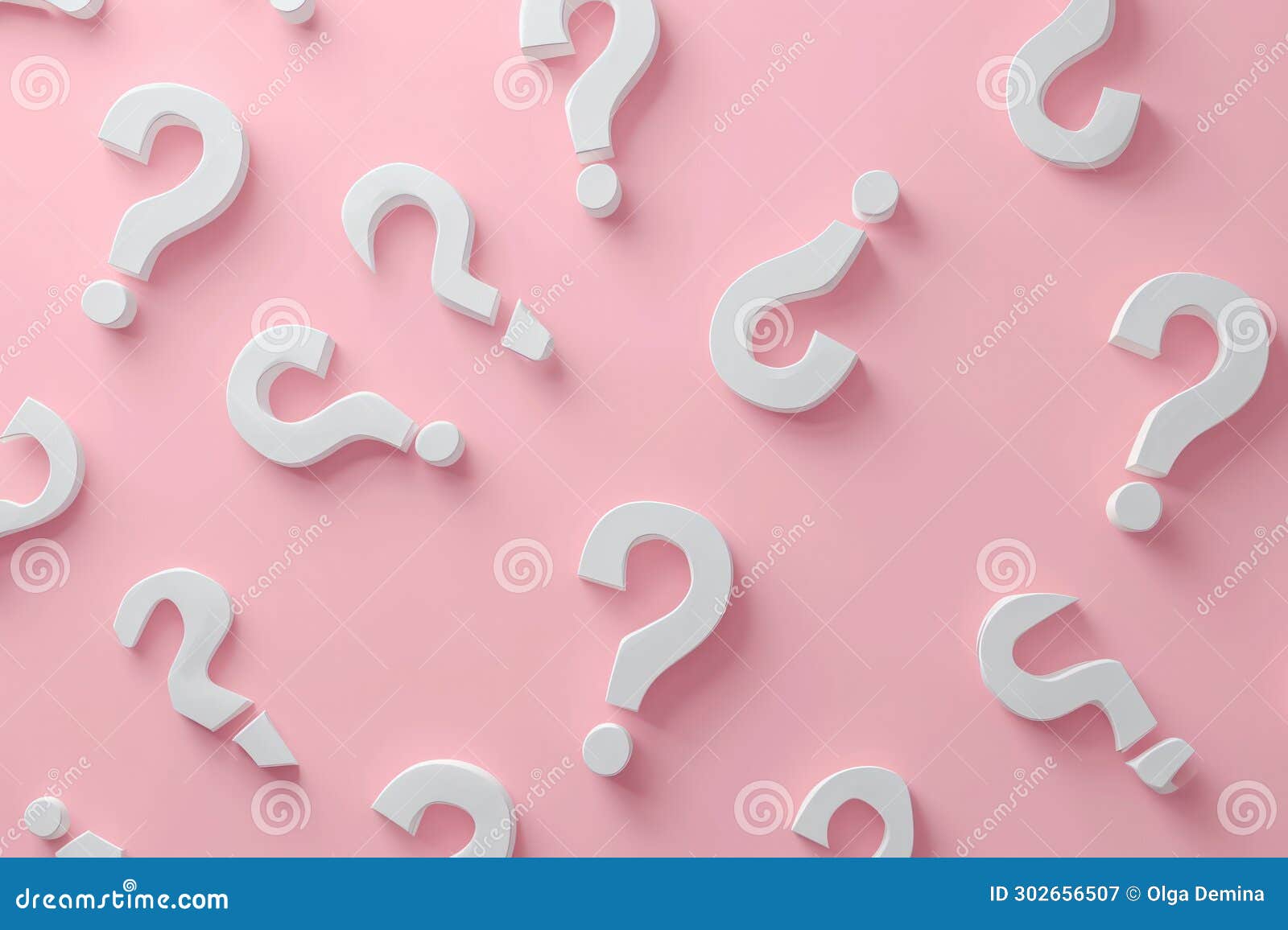 Soft Pink Background Adorned with White Question Marks, Sense of ...