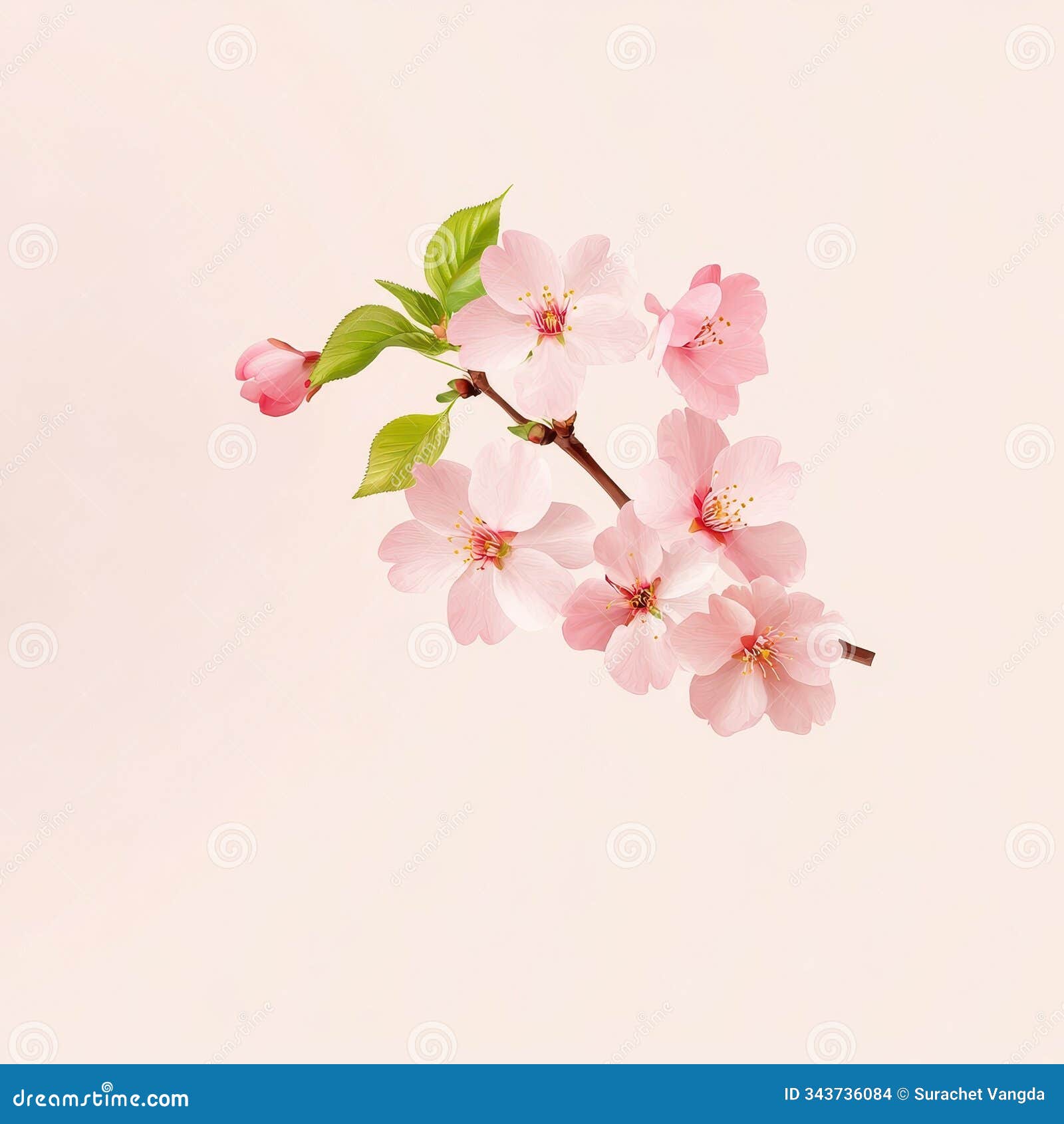 Soft Pink Cherry Blossom Illustration Stock Illustration - Illustration ...