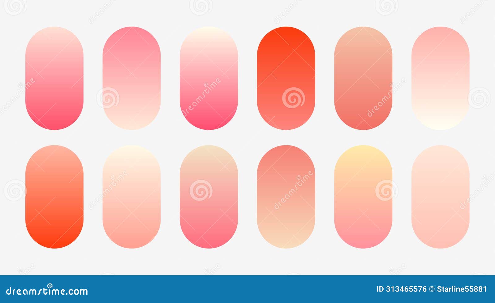 Soft Pink Color Gradients Pack Stock Vector - Illustration of palette ...