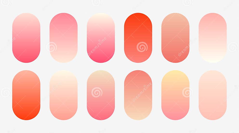 Soft Pink Color Gradients Pack Stock Vector - Illustration of palette ...