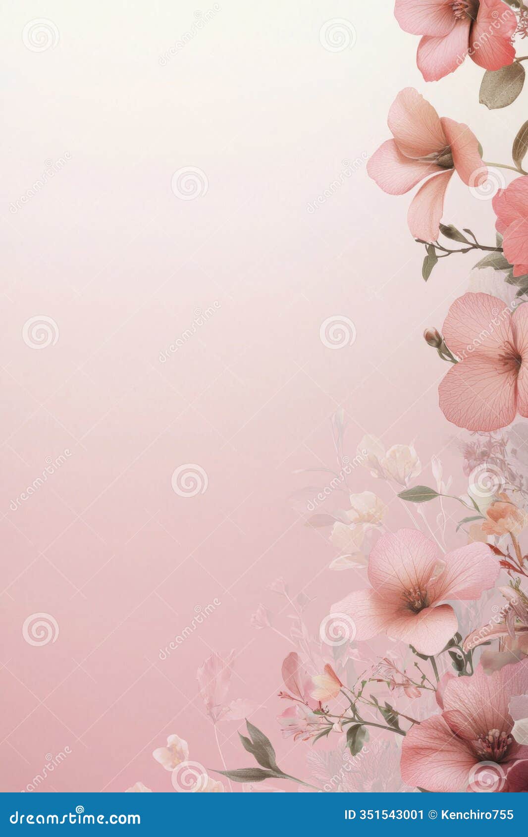Soft Pink Floral Wallpaper with Delicate Flowers and Gradient ...