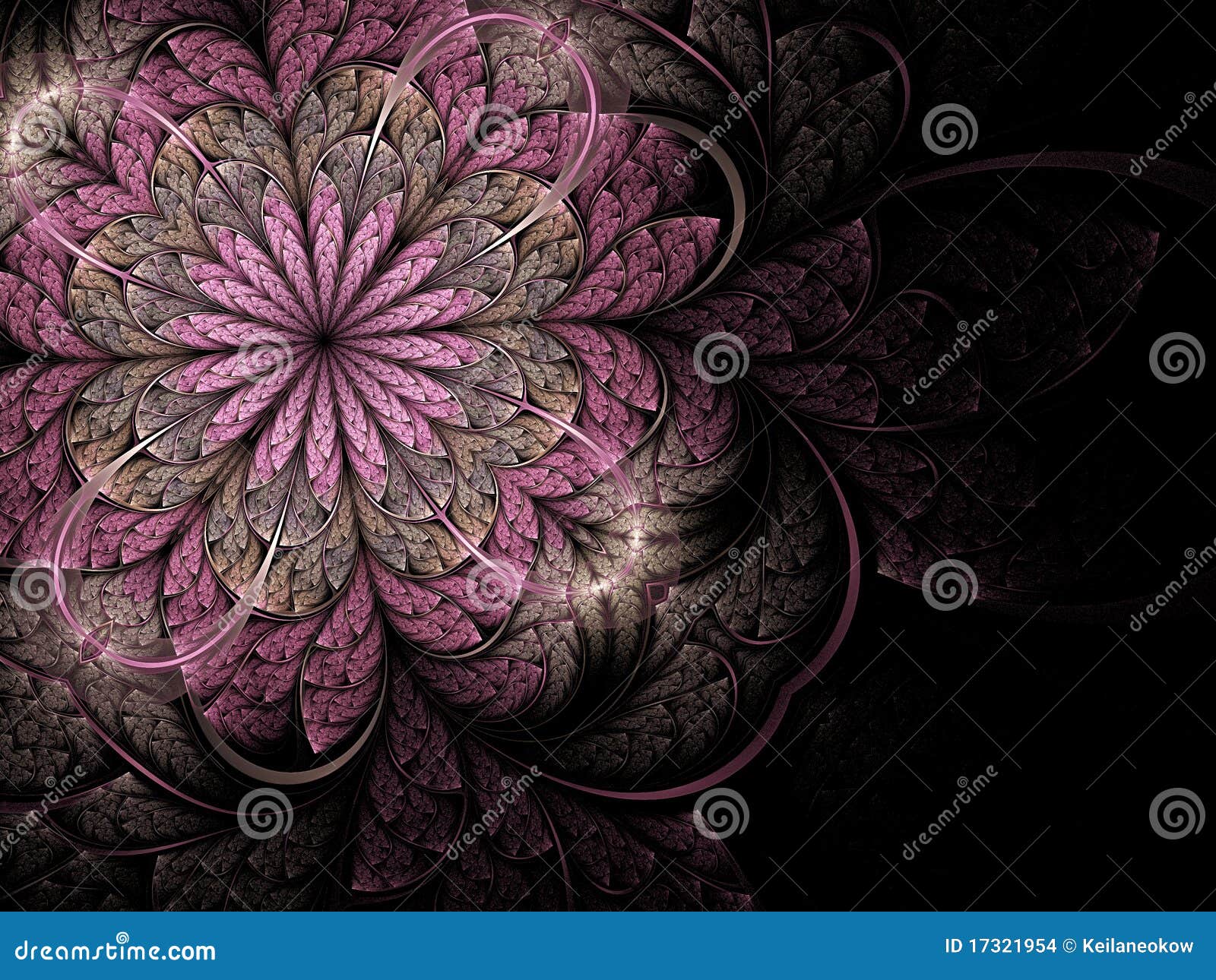 Soft pink fractal flower stock illustration. Illustration of digital ...