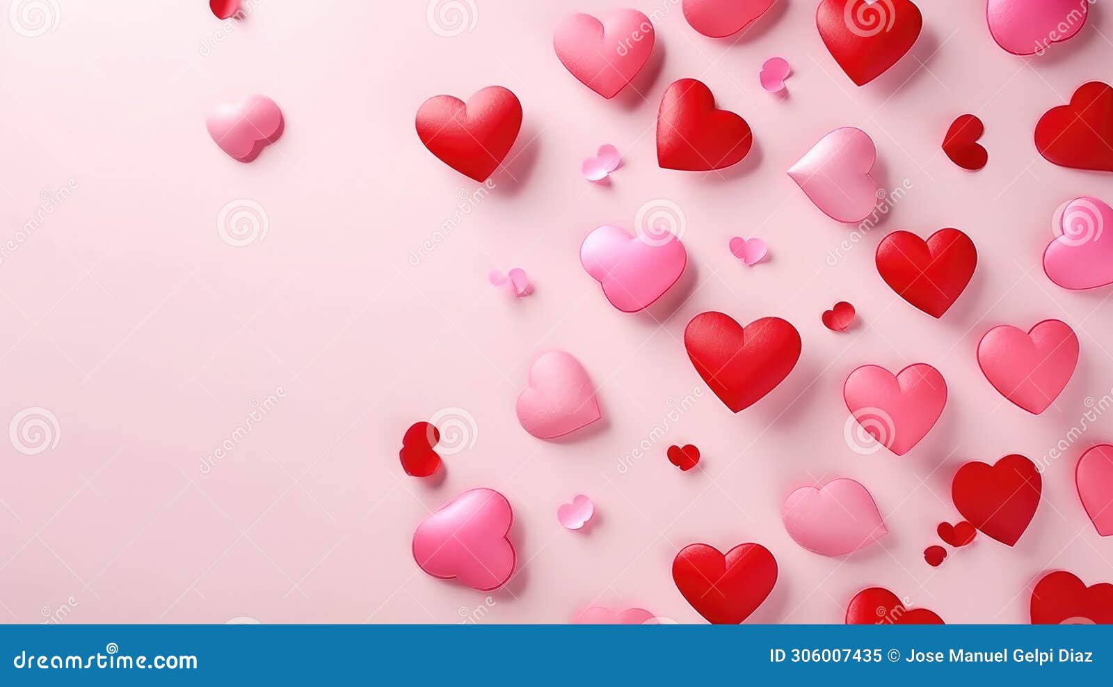 Soft Pink Hearts Floating On Pastel Valentine S Backdrop Generative