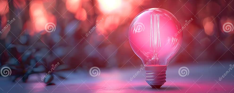 Soft Pink Light Bulb Isolated on White Creating a Romantic Ambiance ...