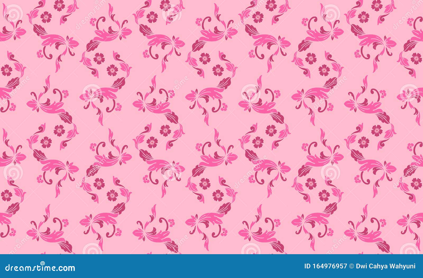 Soft Pink and Magenta Floral Pattern, Isolated on Pink Background Stock ...