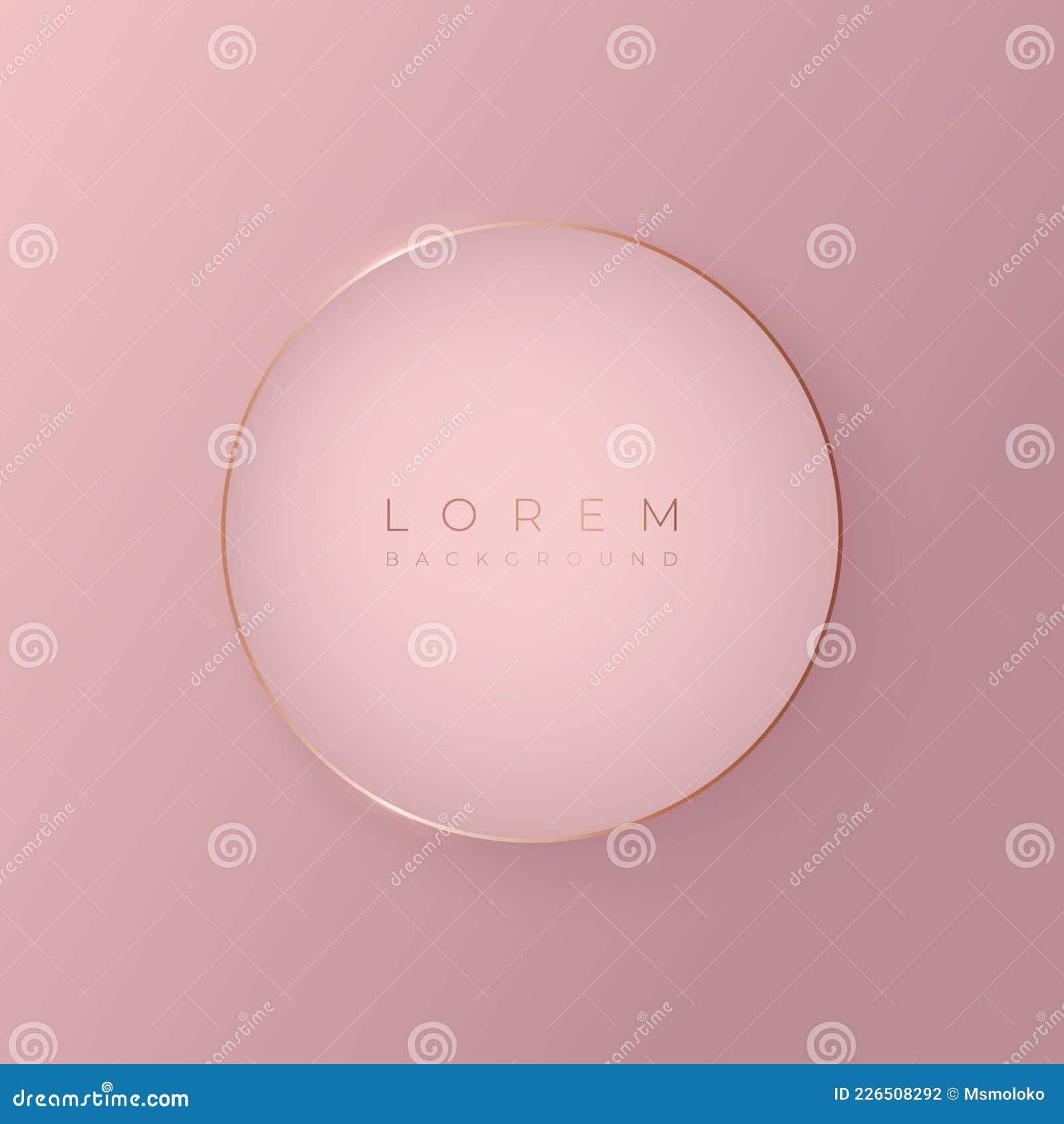 Soft Pink Round 3d Background Shape with Gold Frame. Stock Vector ...