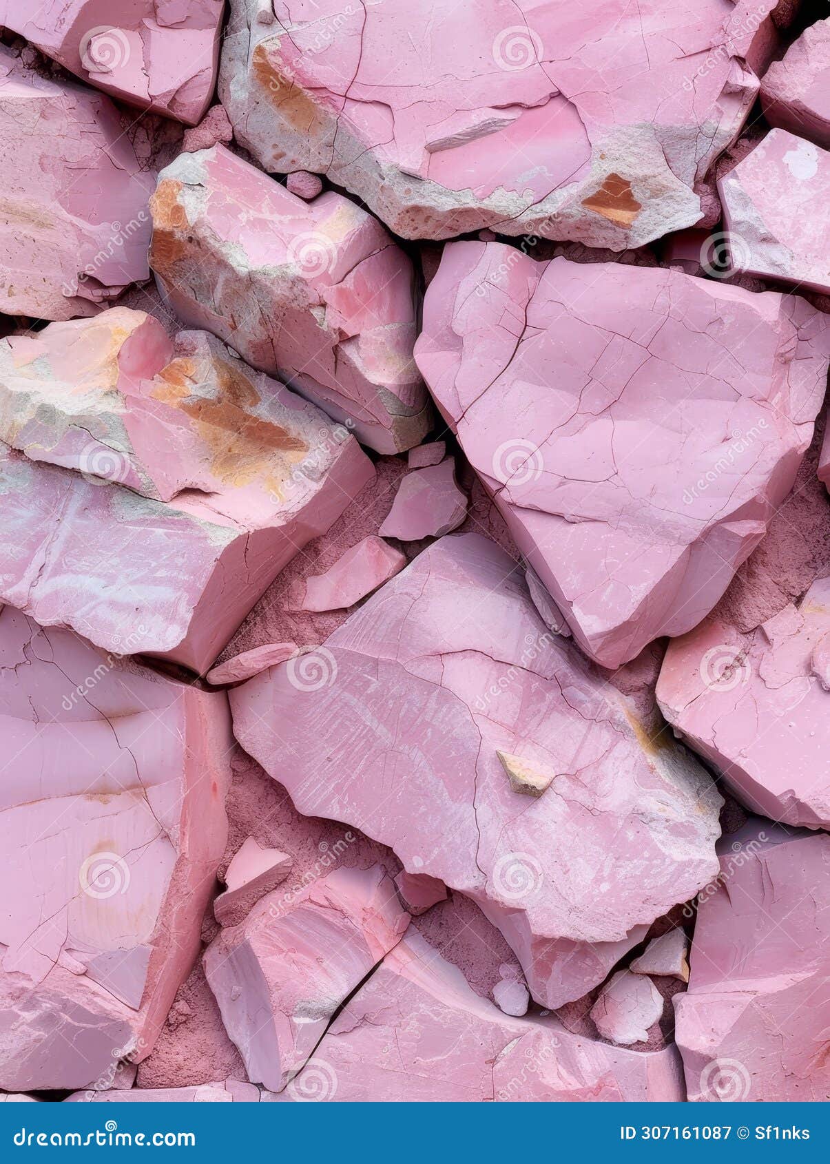 Soft Pink Stone Wall with Natural Cracks and Varied Textures. Stock ...