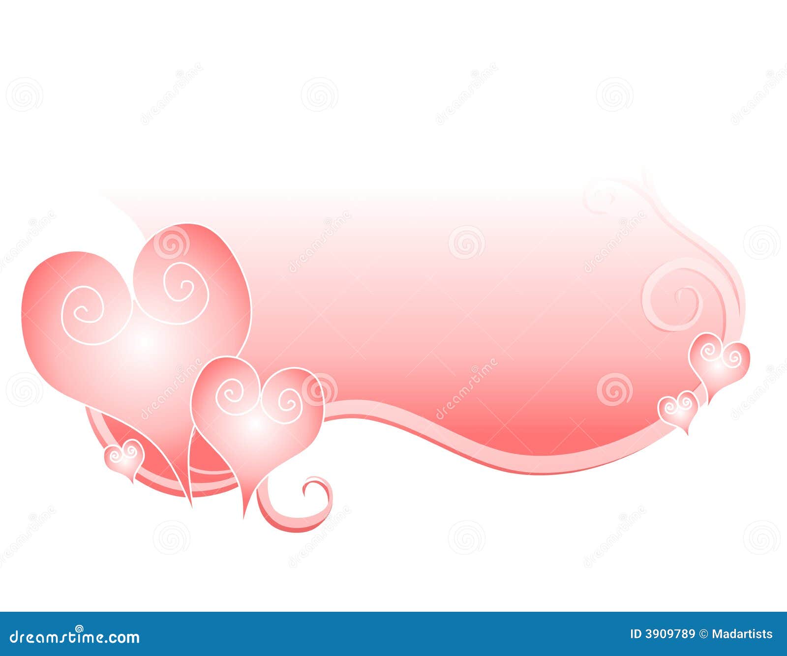 Soft Pink Valentine Hearts Swoosh Logo Stock Illustration ...