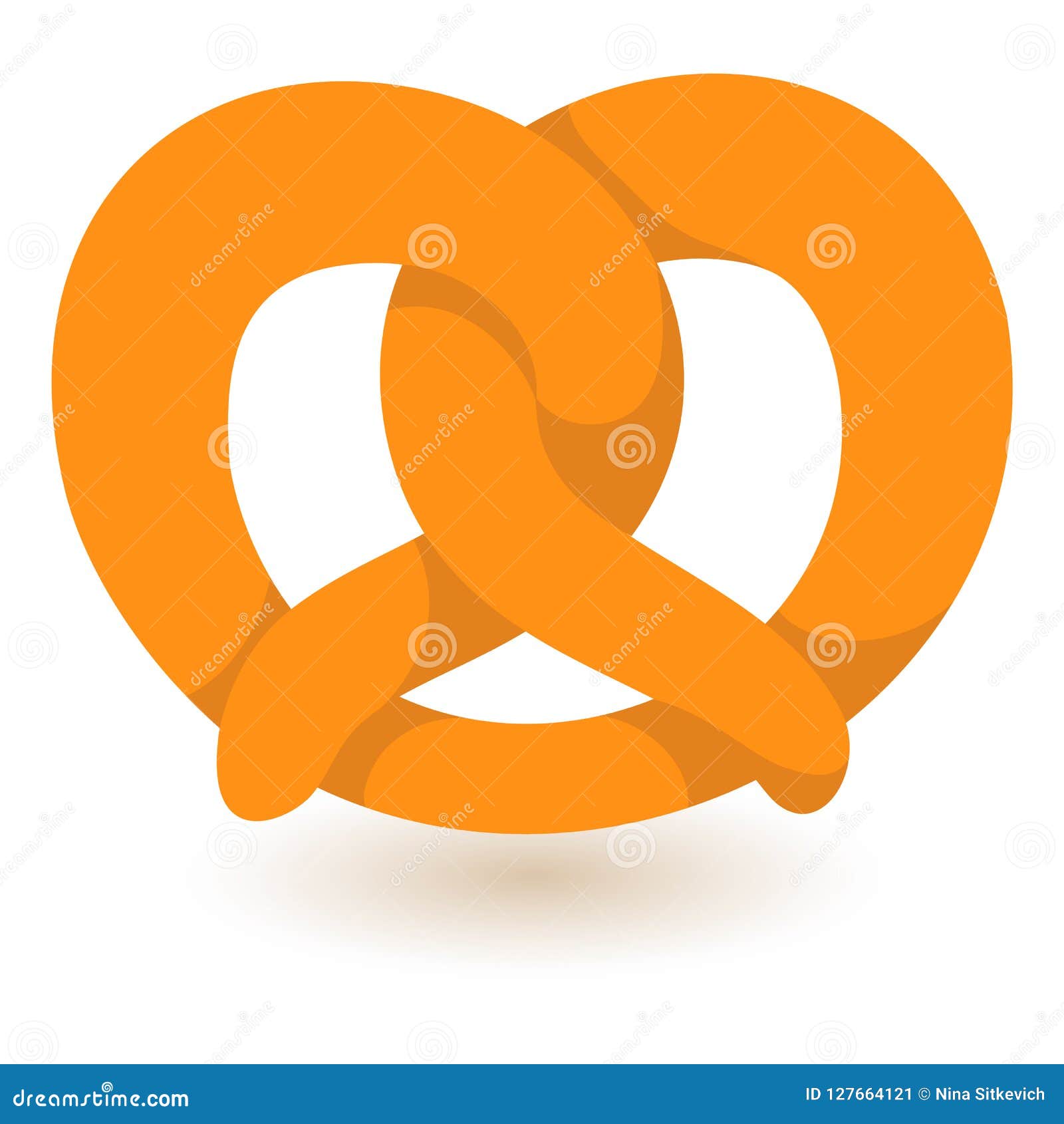 Soft Pretzel Icon, Flat Style Stock Vector - Illustration of knot ...