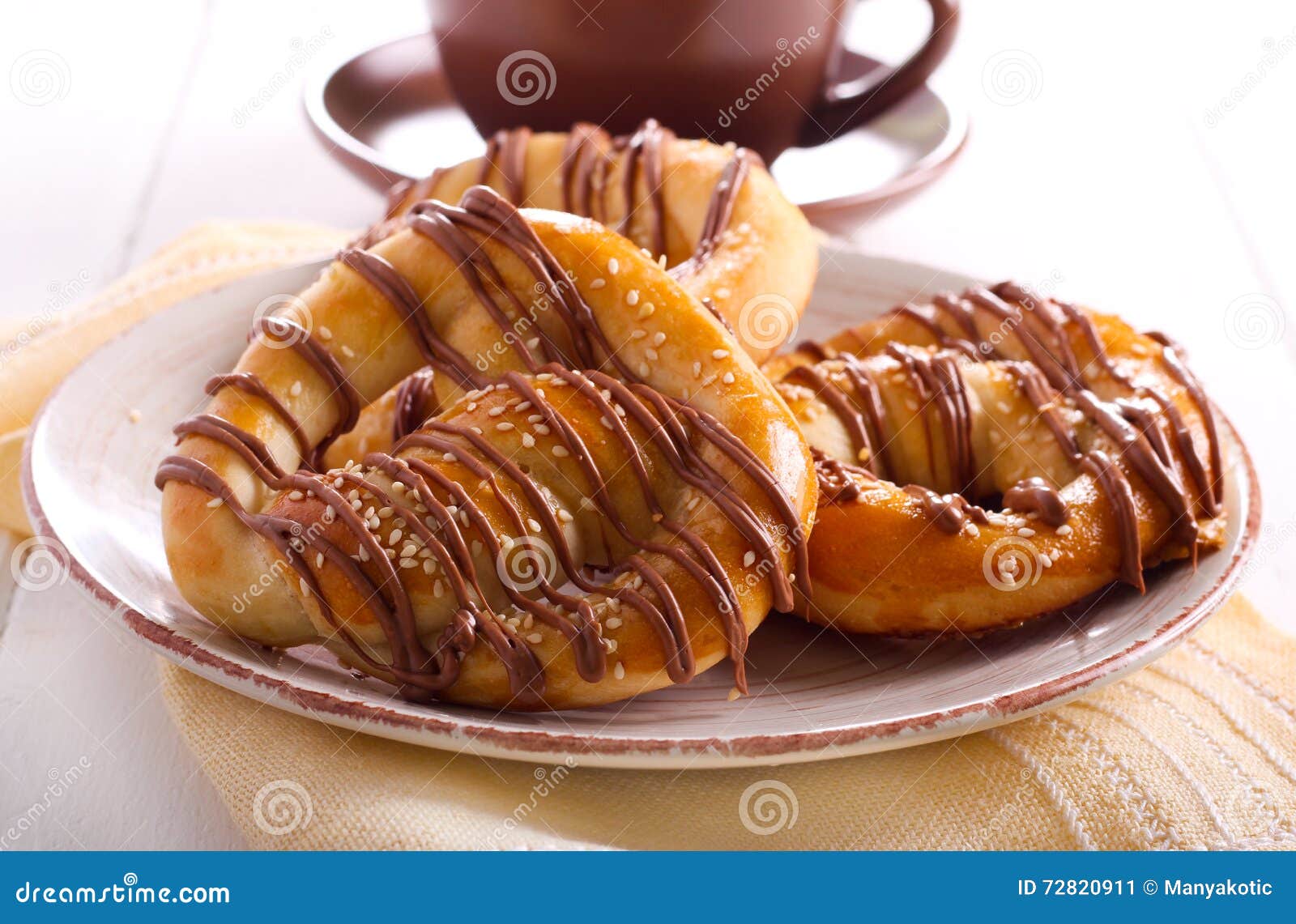 Soft Pretzels with Sesame Seeds Stock Image - Image of sesame, seeds ...