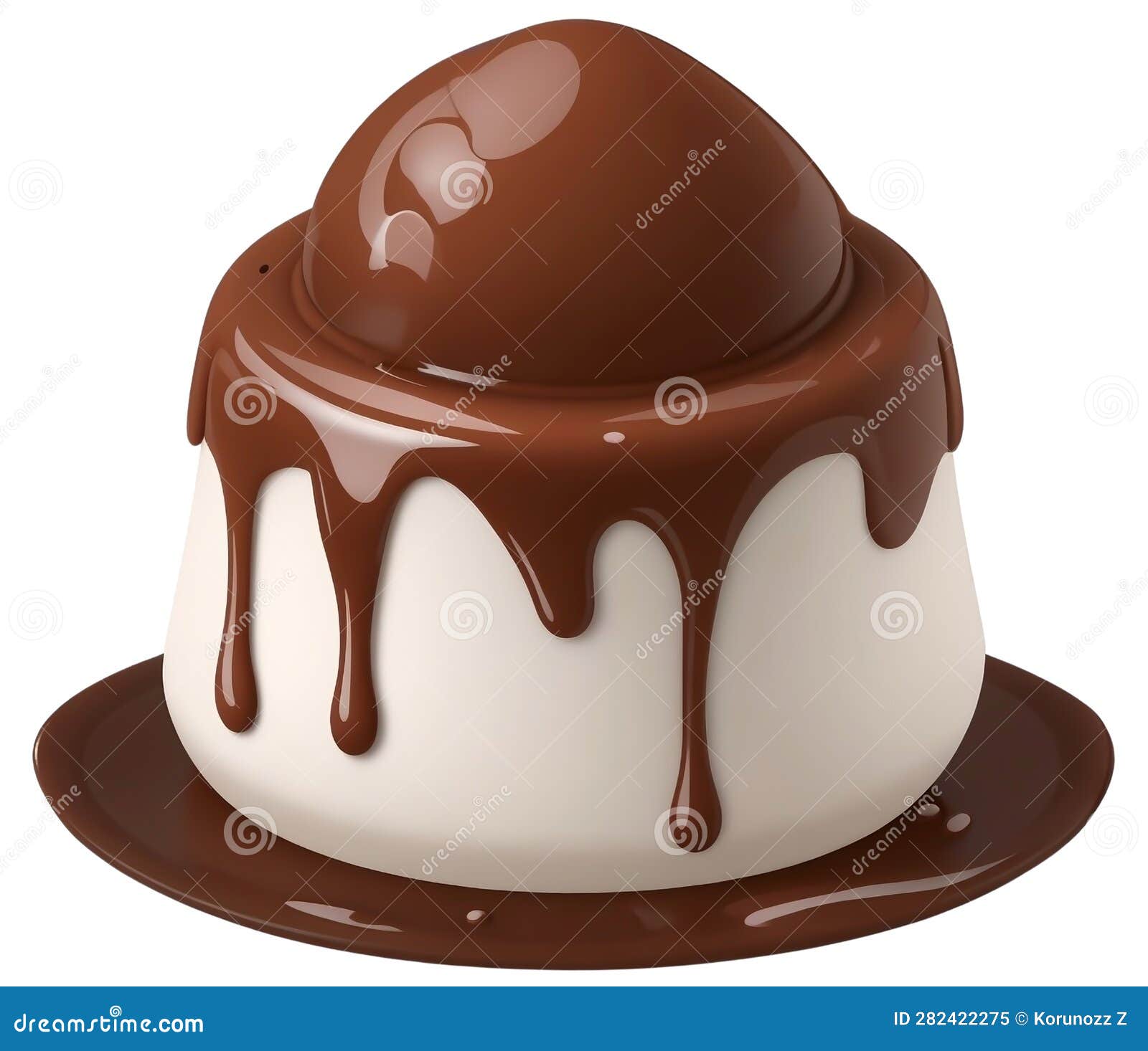 A Soft Pudding 3D on a Plate. Stock Image - Illustration of homemade ...