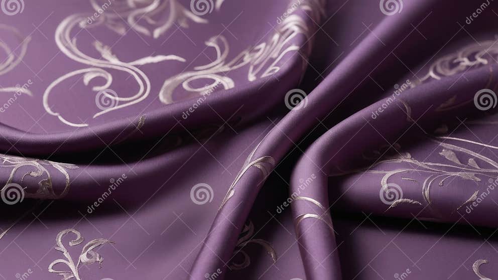 Soft Purple Fabric with an Elegant Floral Pattern Stock Illustration ...