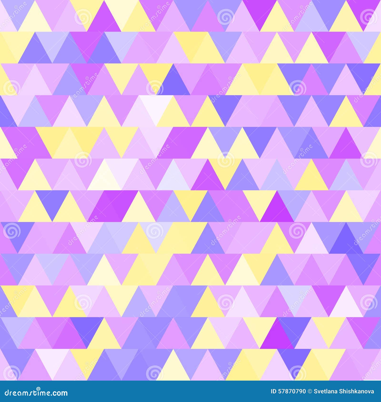 Soft Purple and Yellow Vector Seamless Pattern with Triangles. Stock ...
