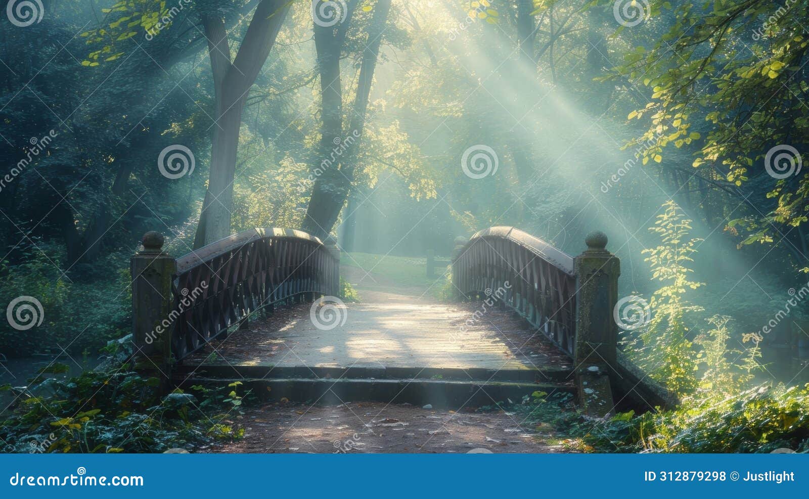 Soft Rays of Light Filter through the Trees Casting a Hazy Glow on the ...