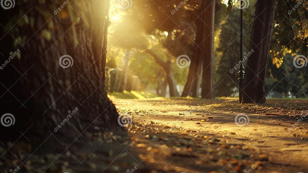 Soft Rays of Sunlight Filter through the Tall Trees Casting Dappled ...