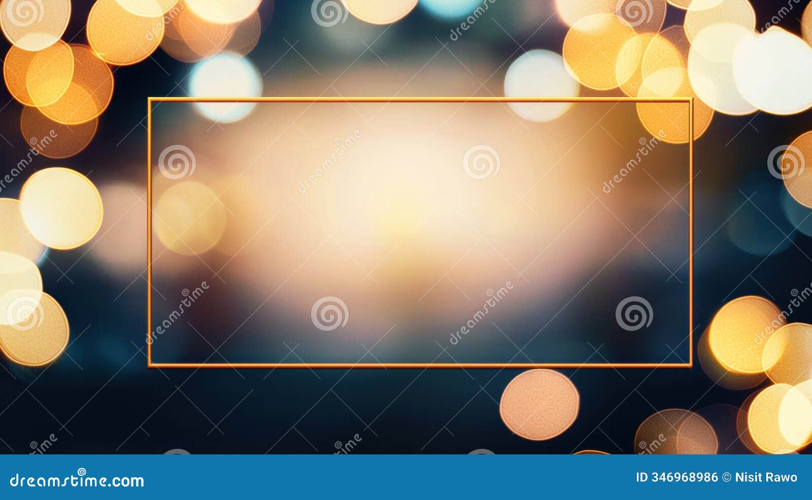 Soft Rectangular Frame With Glowing Bokeh Effect For Elegant ...