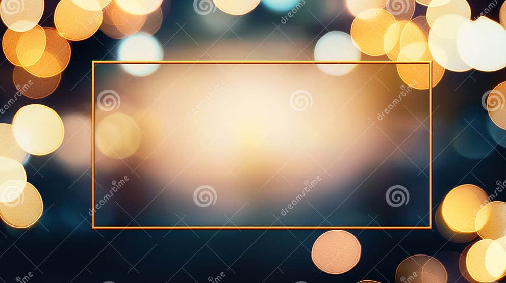 Soft Rectangular Frame with Glowing Bokeh Effect for Elegant ...