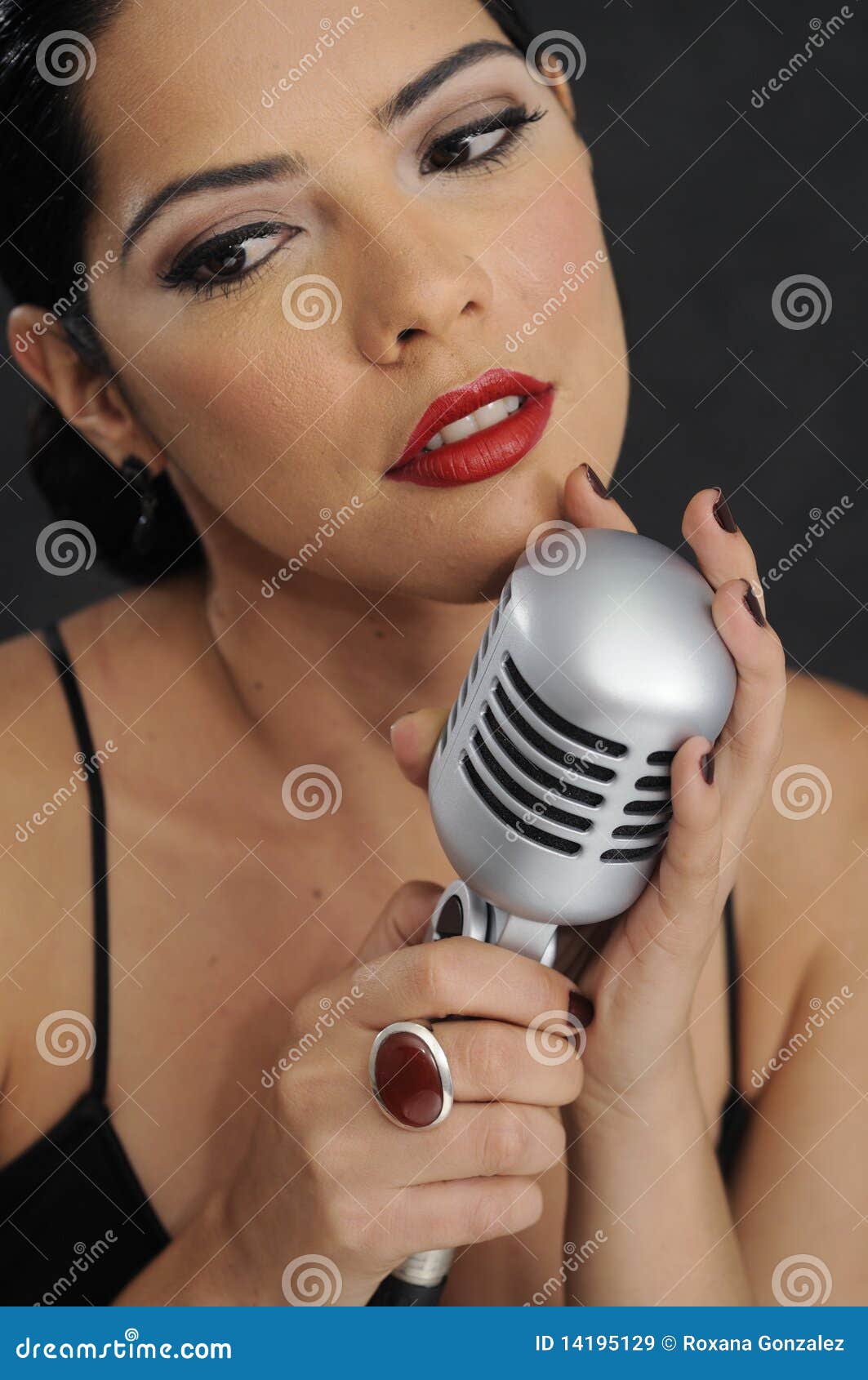 Soft retro glamour singer stock image. Image of black - 14195129