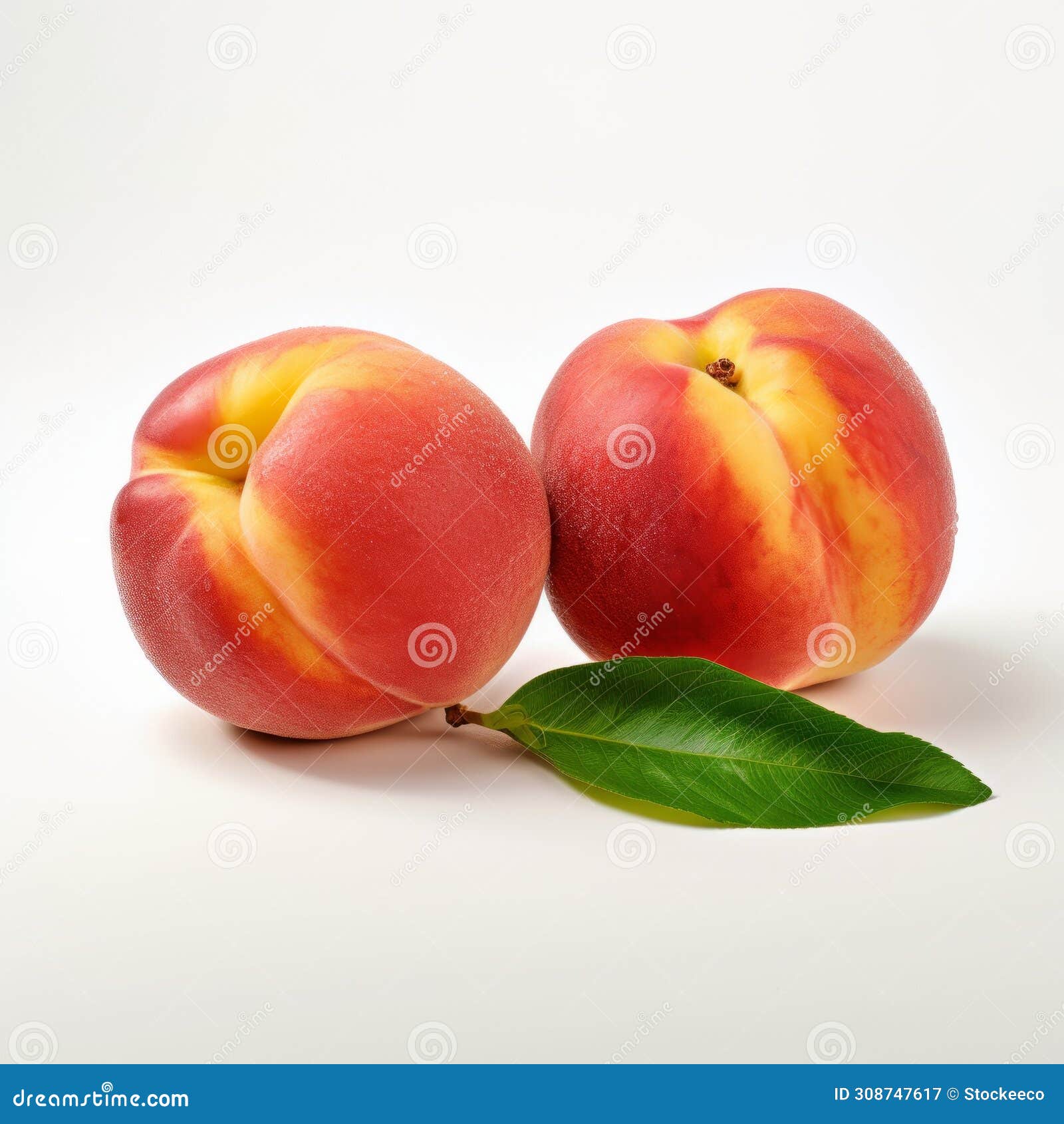 Soft and Rounded Peaches on White Background Stock Illustration ...