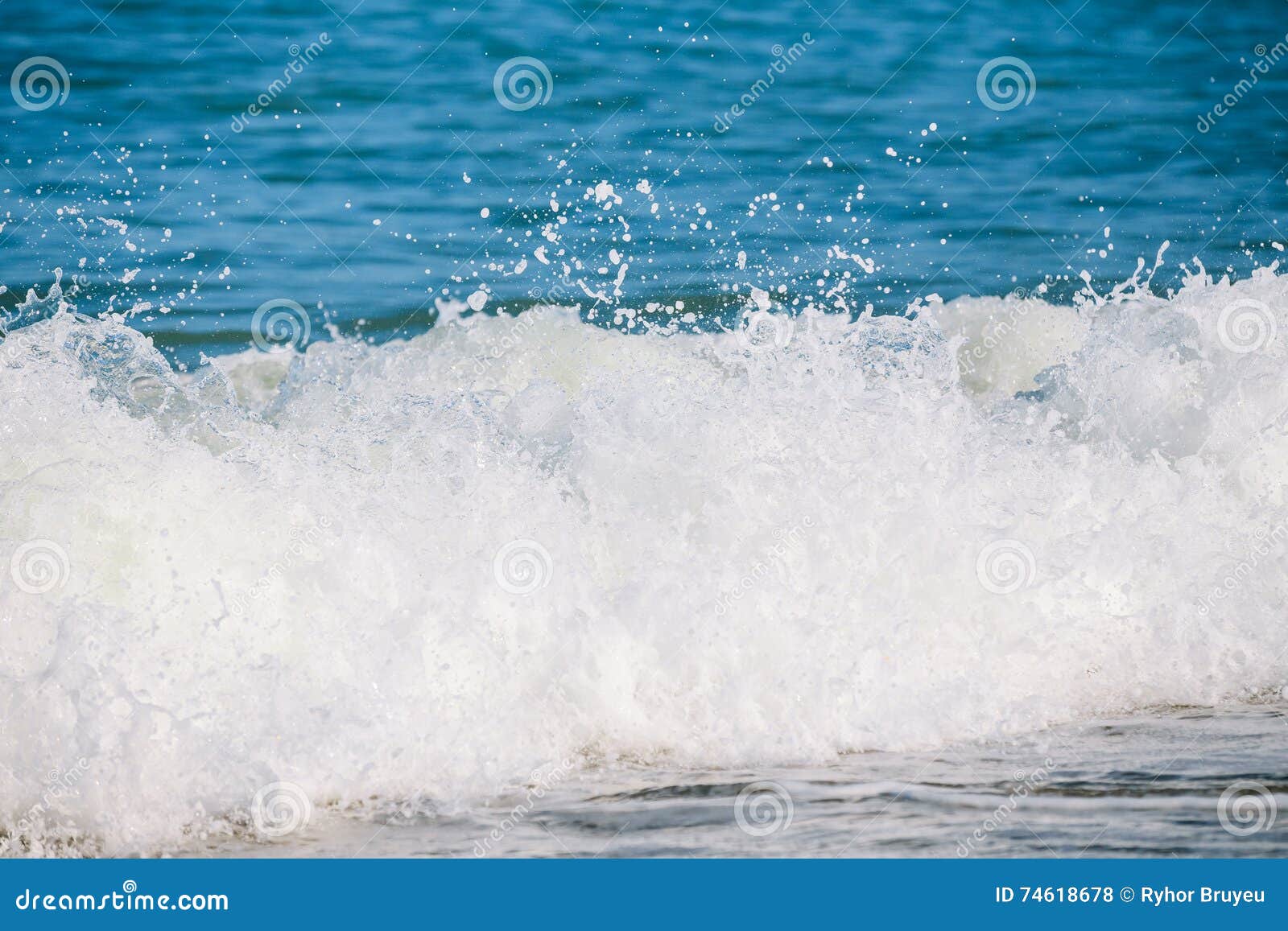 Soft Sea Ocean Waves Splash Background. White Foam. Stock Photo - Image ...