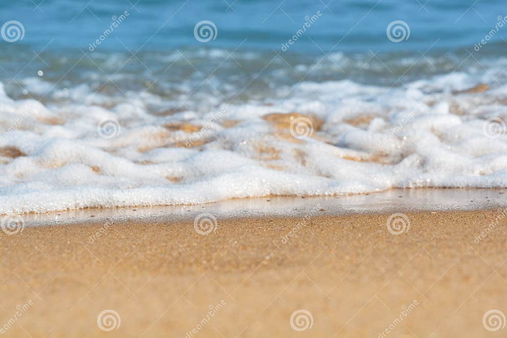 Soft Sea Wave on Sandy Beach. Soft Focus Stock Photo - Image of scene ...
