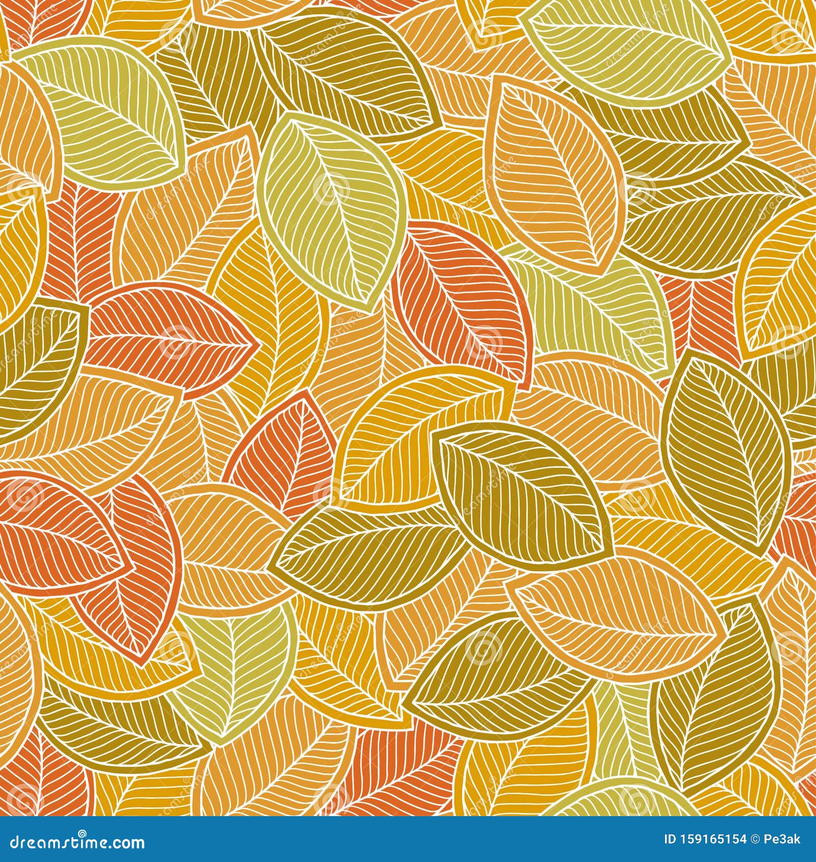 Soft Seamless Pattern of Leaves Stock Vector - Illustration of hand ...