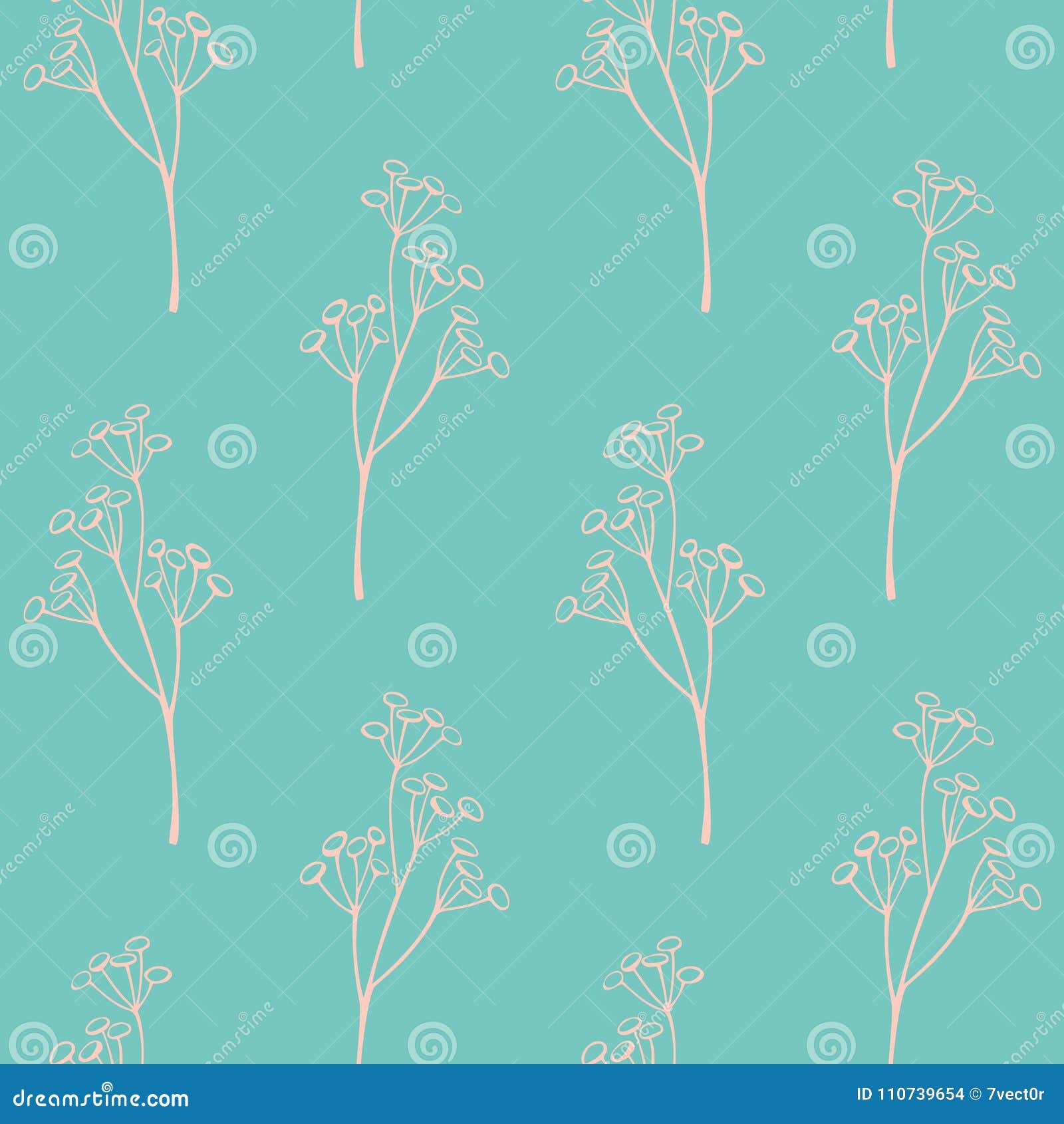 Soft Seamless Pattern with Meadow Twigs Endless Texture Print Stock ...
